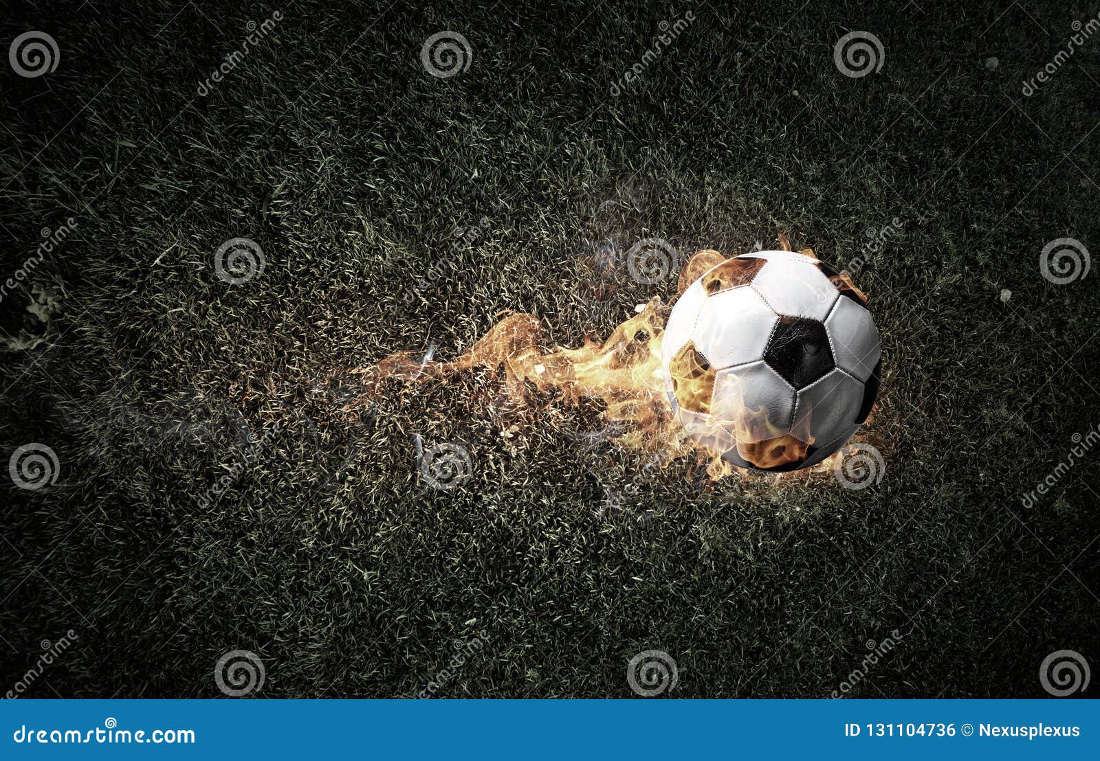Soccer Ball on Fire stock photo. Image of soccer, flame - 131104736