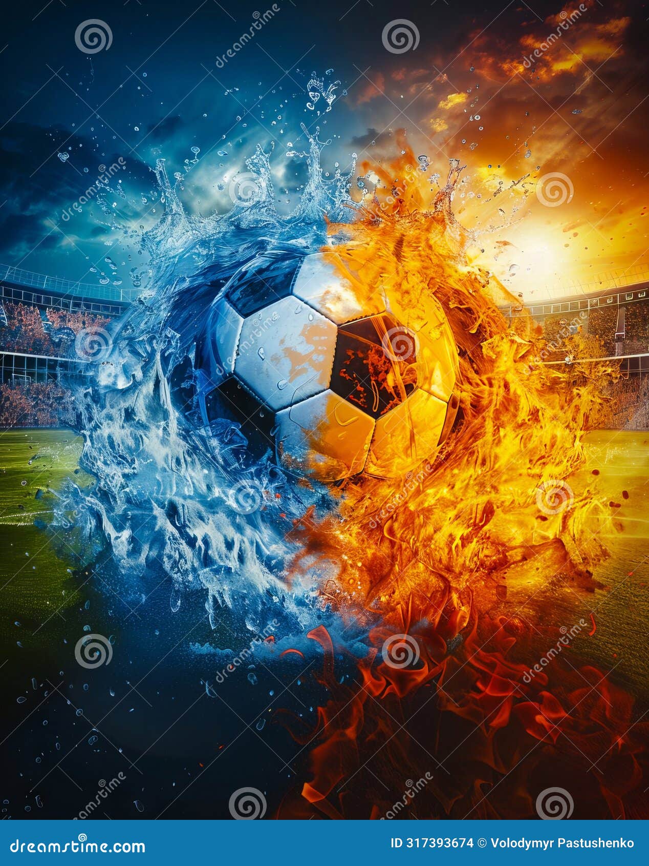 A Soccer Ball in Fire and Flames Stock Photo - Image of splash, soccer ...