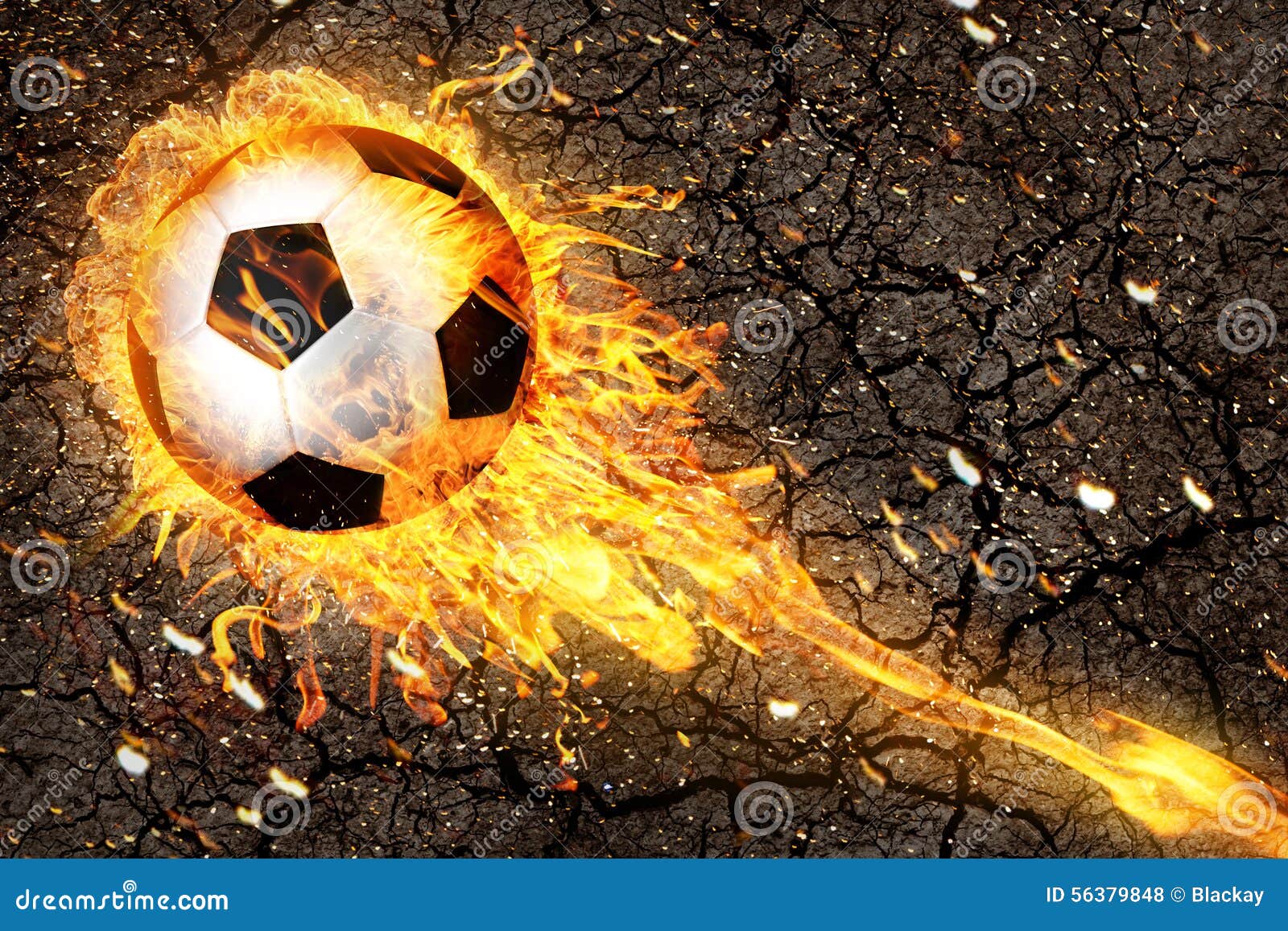 Soccer ball in fire flames stock illustration. Illustration of burning ...