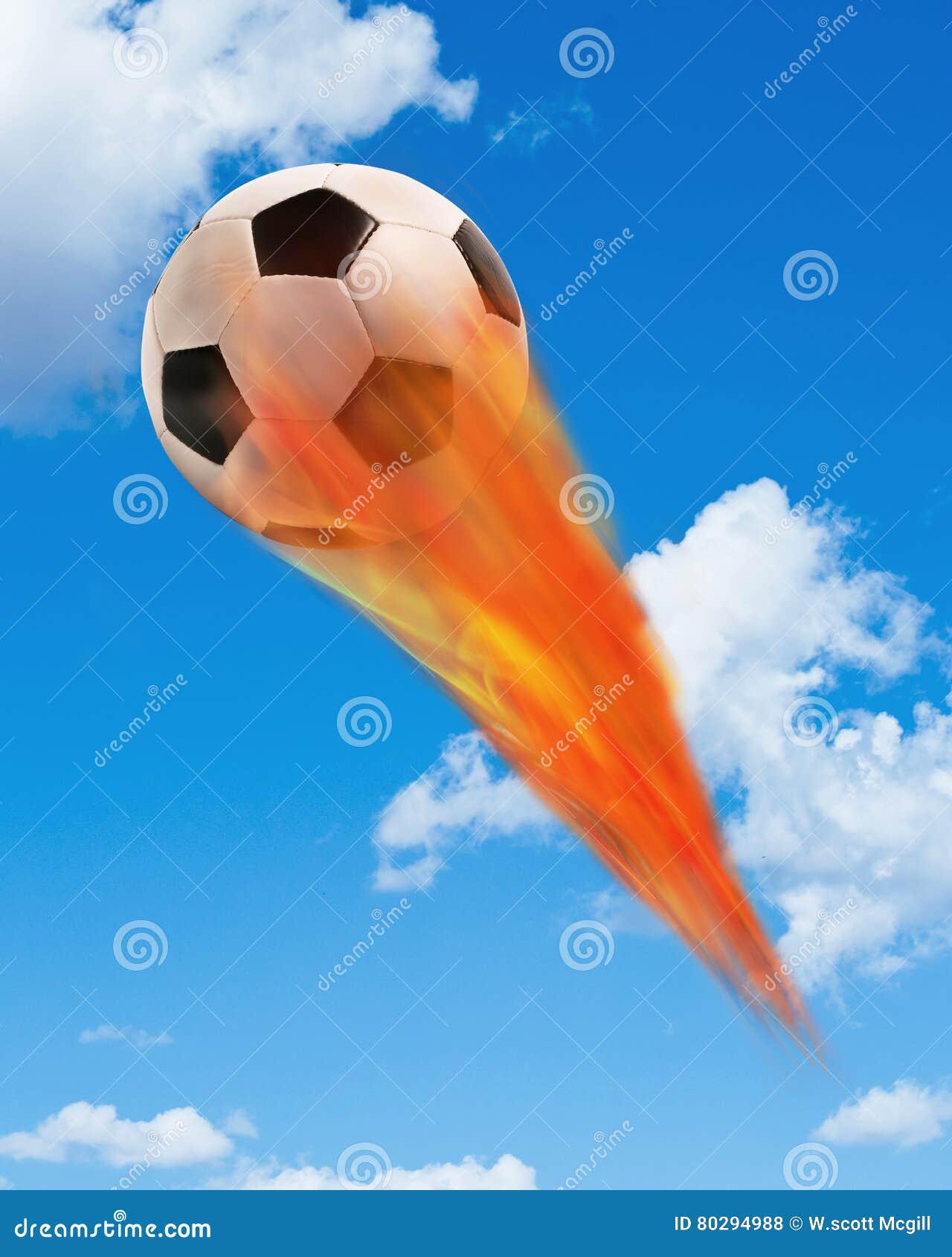 Soccer ball on Fire. stock photo. Image of fireball, competition - 80294988