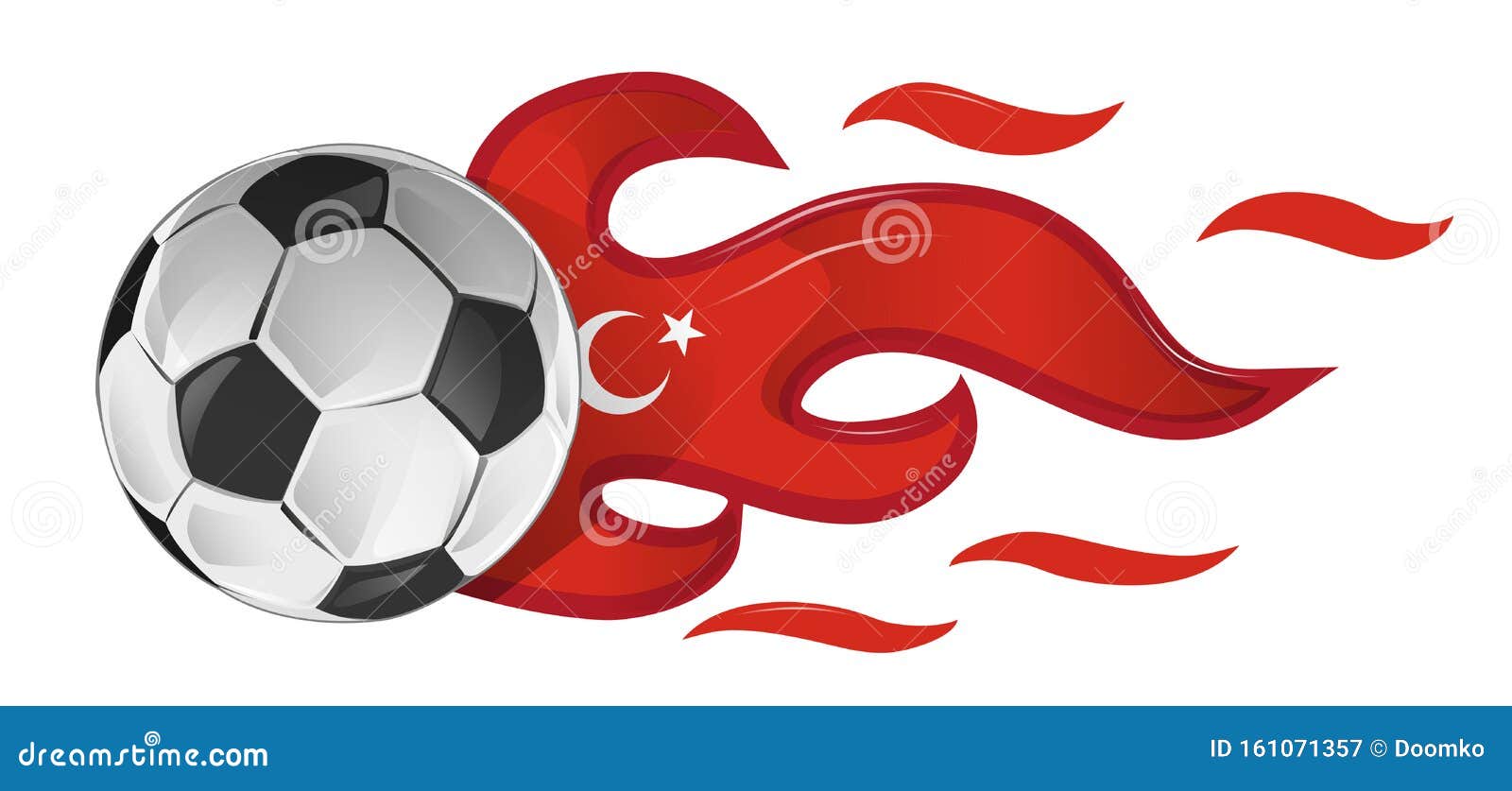 Soccer Ball on Fire with Turkey Flag Stock Vector - Illustration of ...