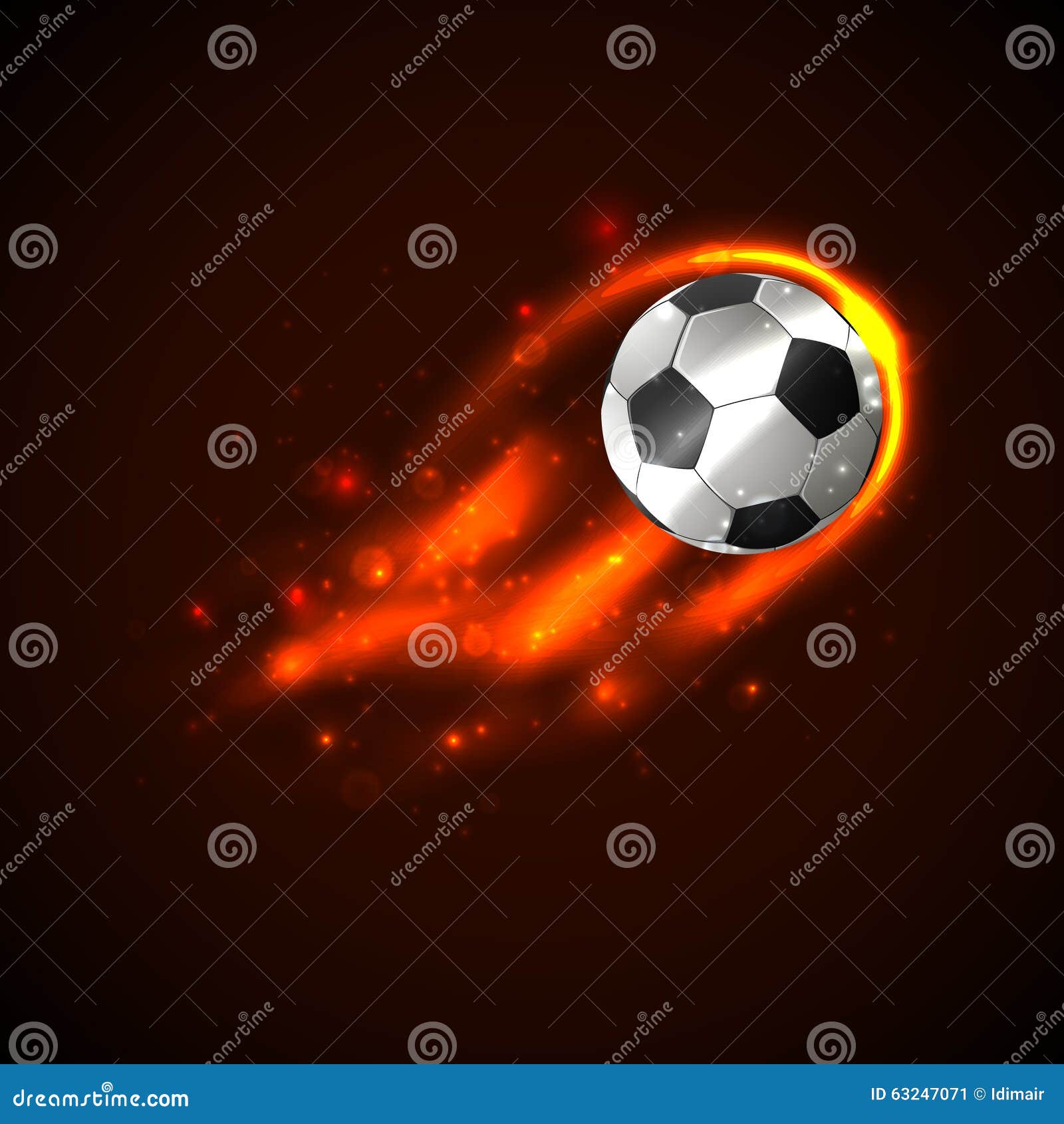 Soccer Ball on Fire. Vector Stock Vector - Illustration of design ...