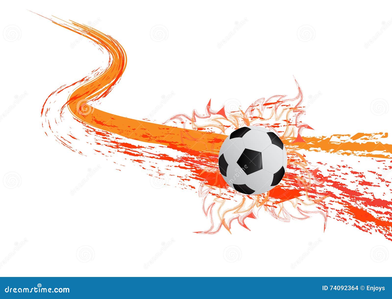 Soccer Ball On Fire White Background