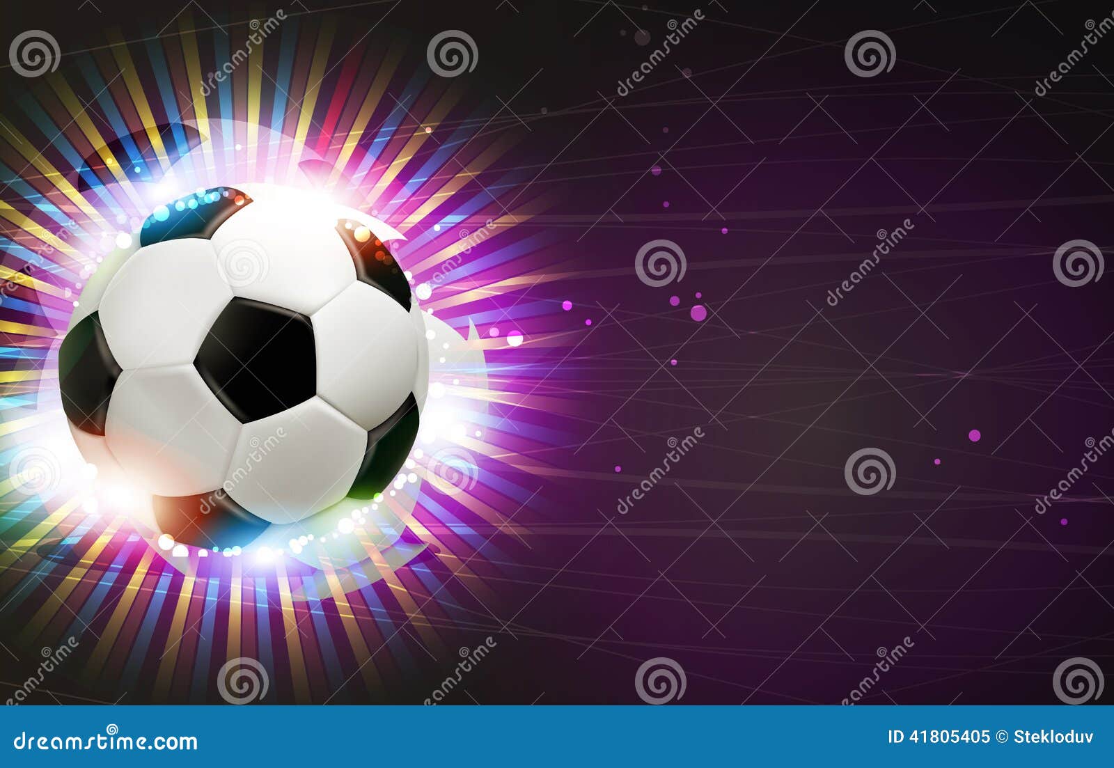 Soccer ball and fireworks stock vector. Illustration of firework - 41805405