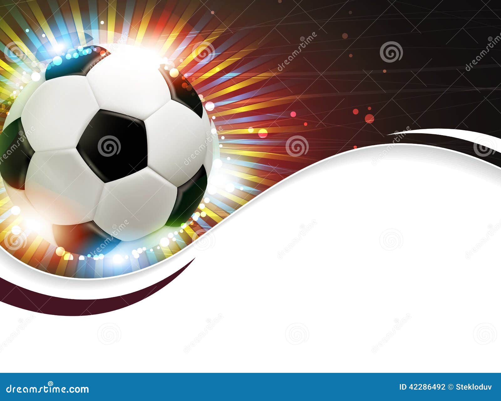 Soccer ball and fireworks stock vector. Illustration of abstract - 42286492