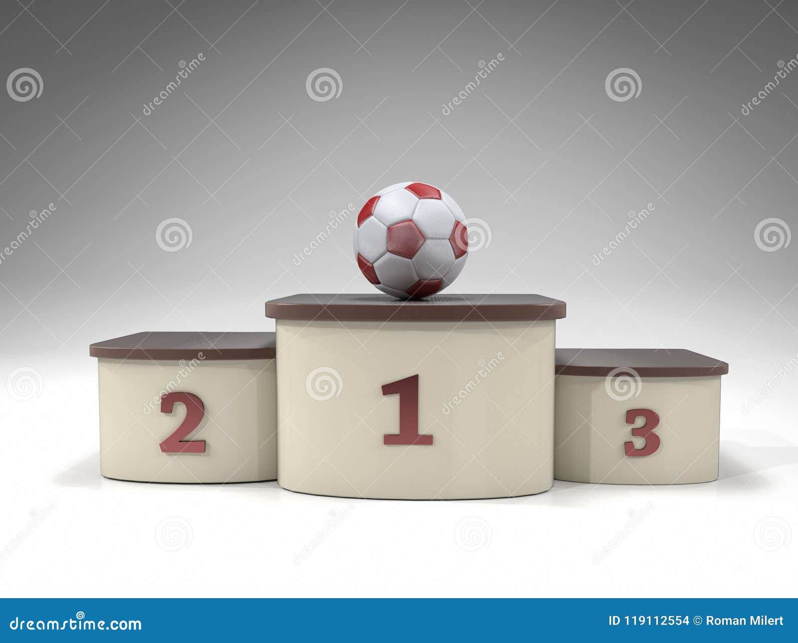 Soccer Ball on First Place Podium Stock Illustration - Illustration of ...