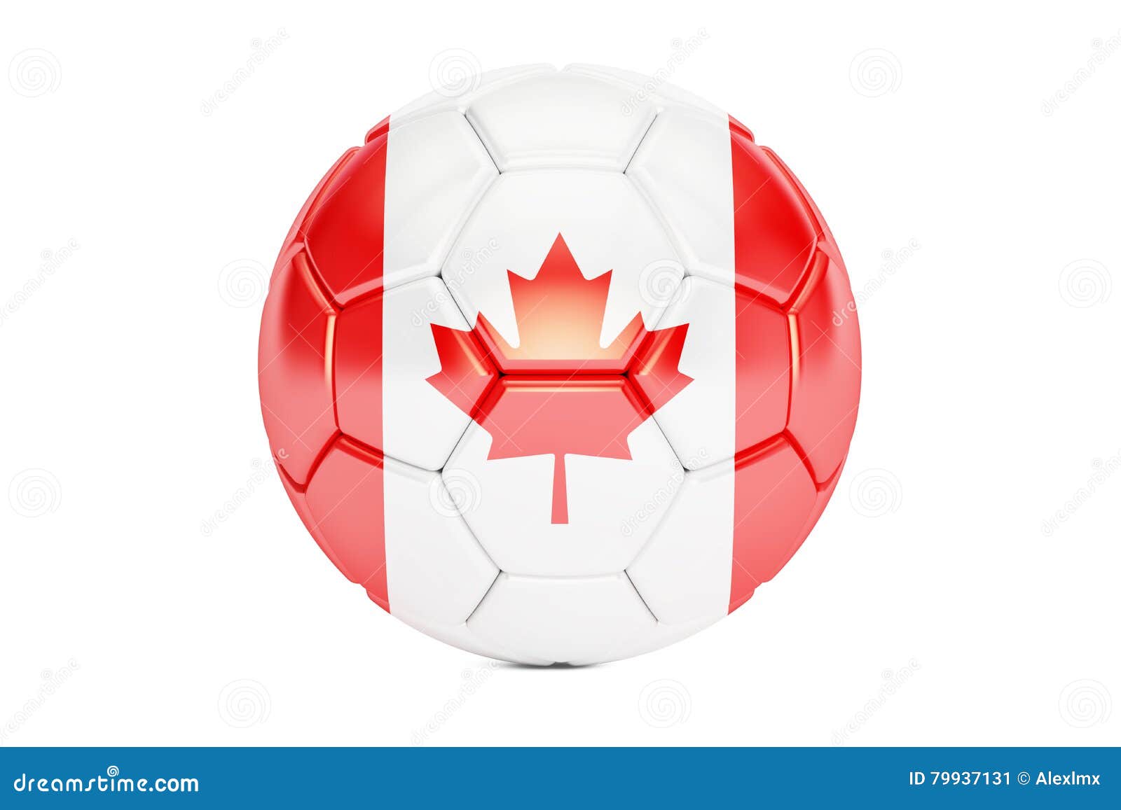 Soccer Ball with Flag of Canada, 3D Stock Illustration - Illustration ...