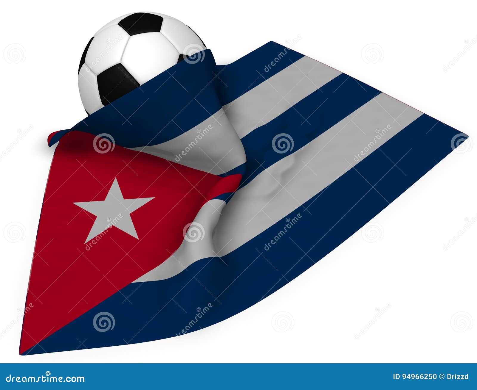 Soccer Ball and Flag of Cuba Stock Illustration - Illustration of ...