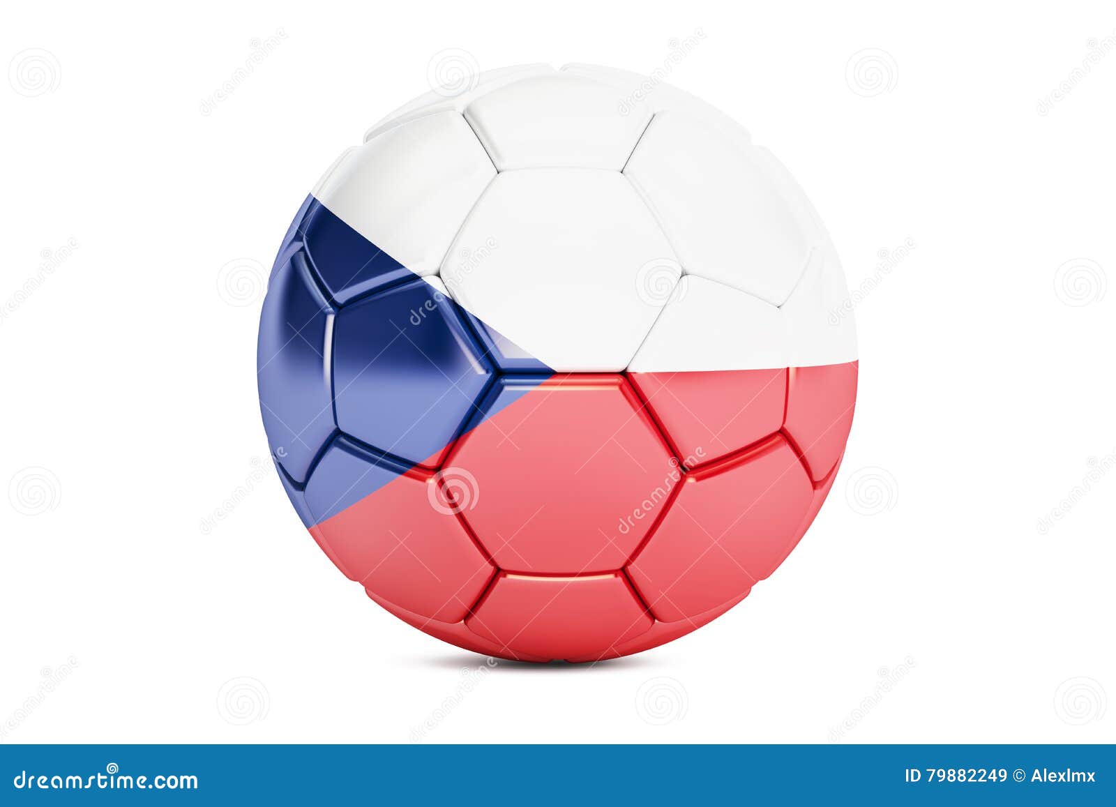 Soccer Ball with Flag of Czech Republic, 3D Rendering Stock ...
