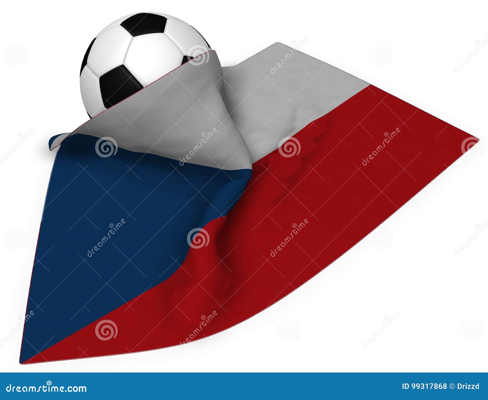Soccer Ball and Flag of the Czech Republic Stock Illustration ...