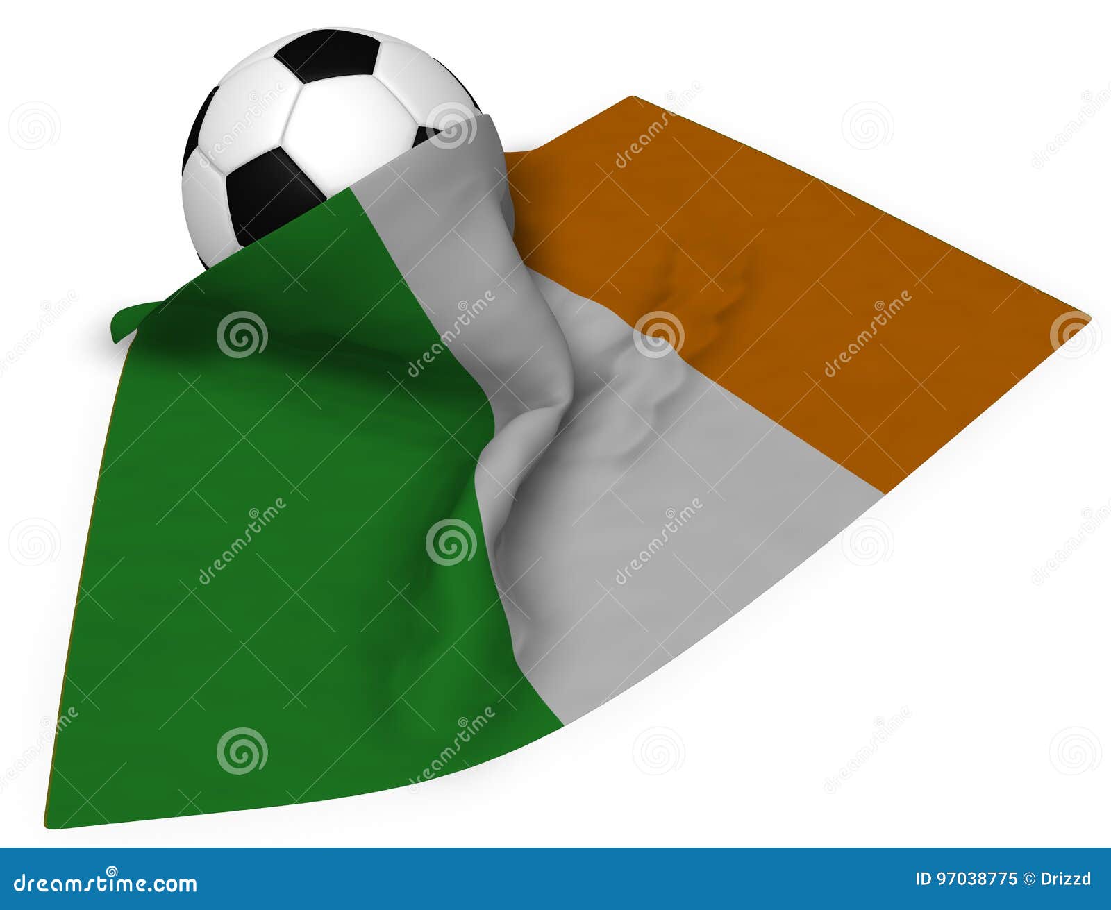 Soccer Ball and Flag of Ireland Stock Illustration - Illustration of ...