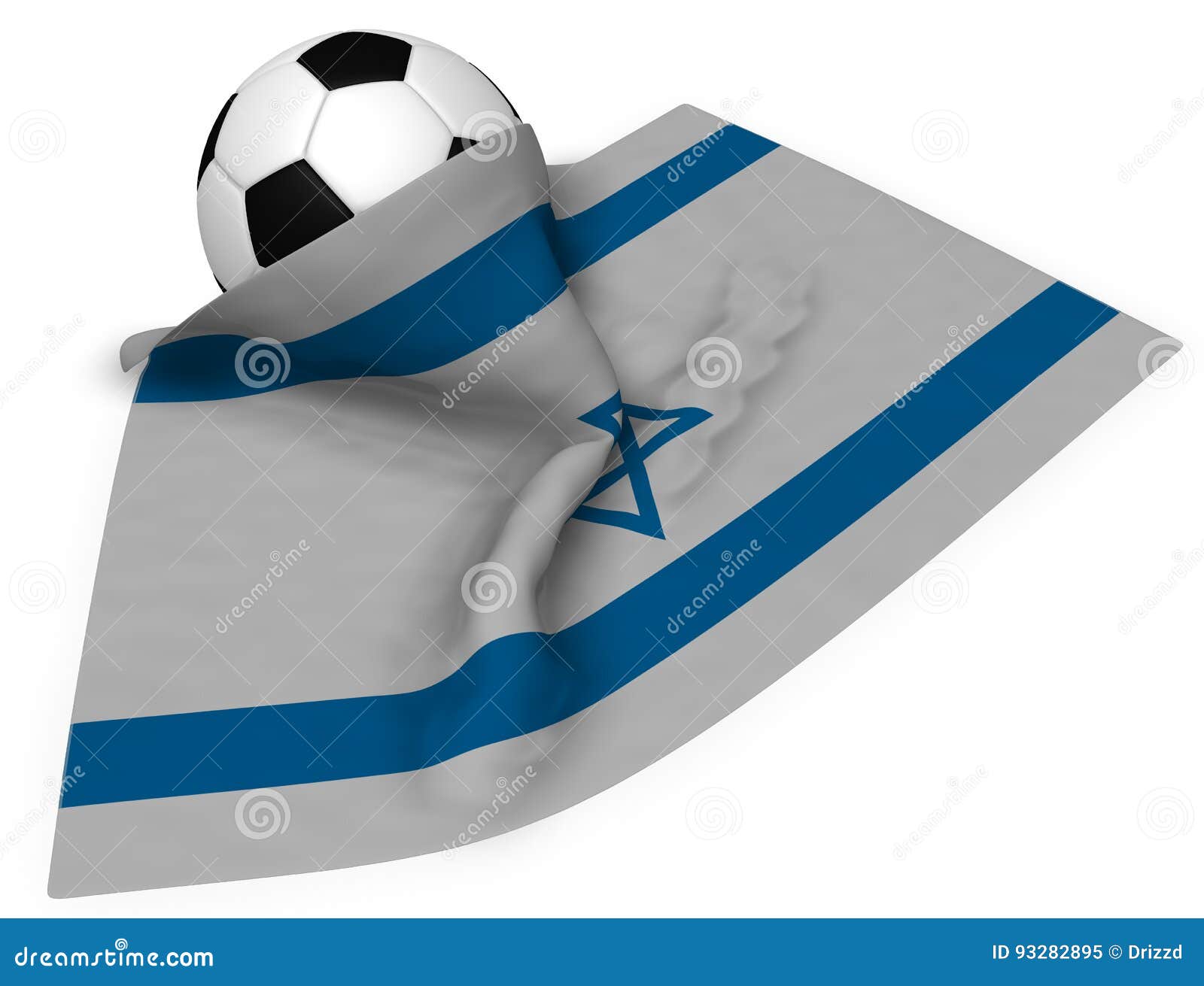 Soccer Ball and Flag of Israel Stock Illustration - Illustration of ...