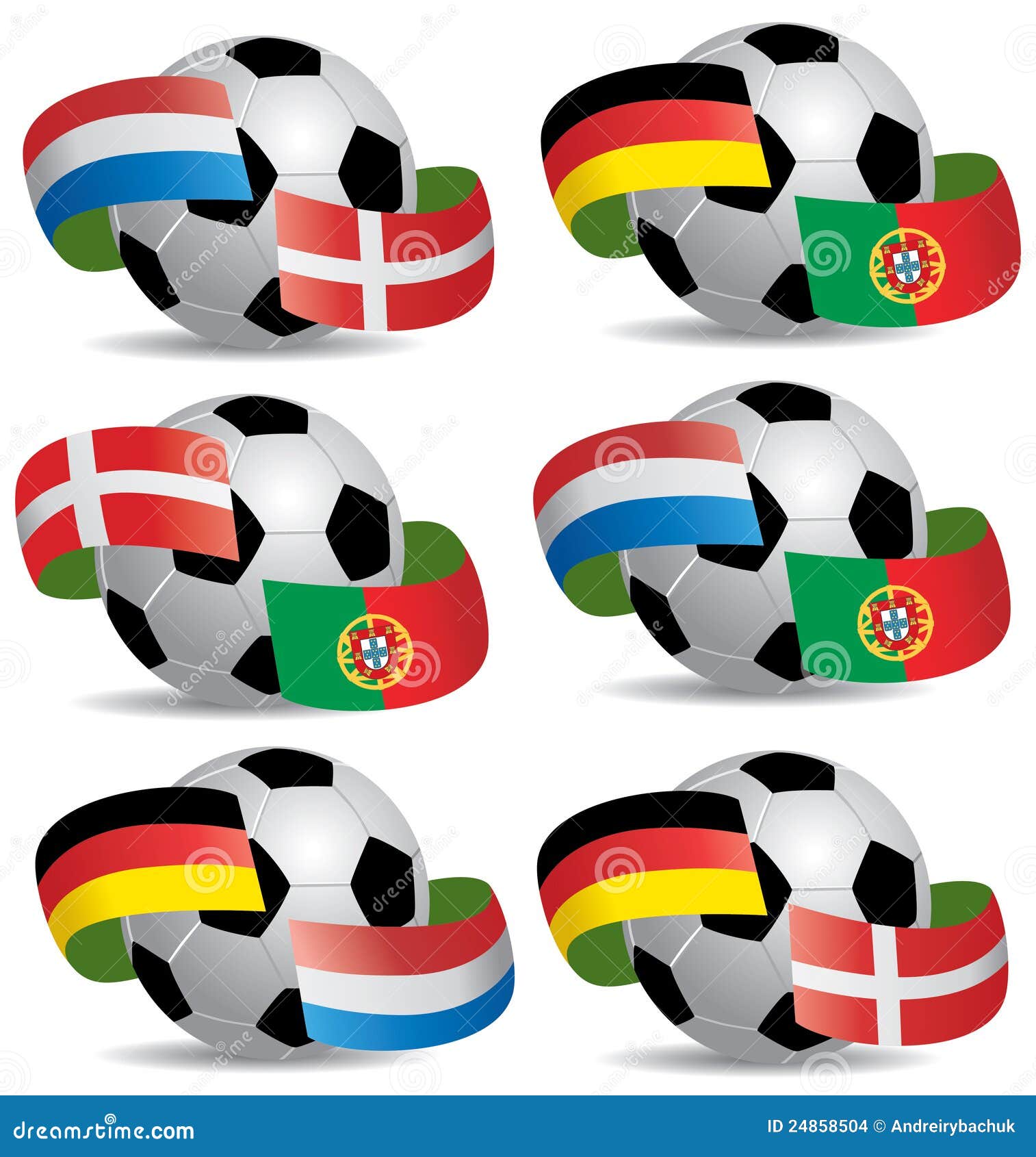 Soccer ball with flags stock vector. Illustration of goal - 24858504