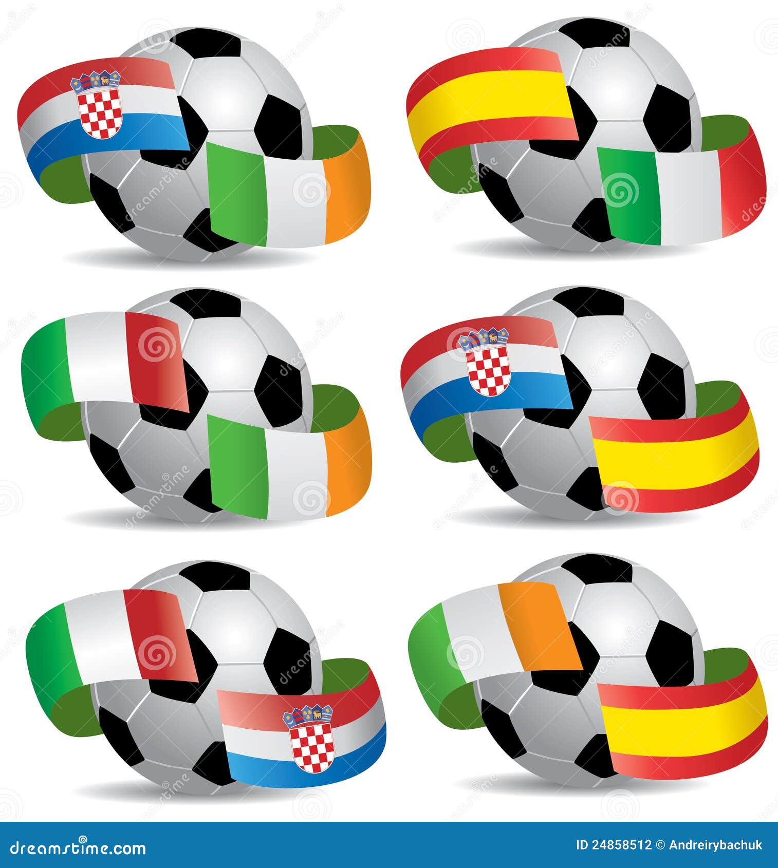 Soccer ball with flags stock vector. Illustration of goal - 24858512