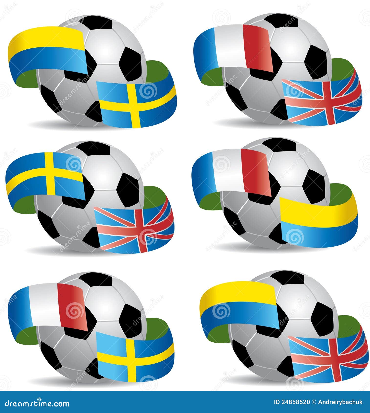 Soccer ball with flags stock vector. Illustration of ball - 24858520