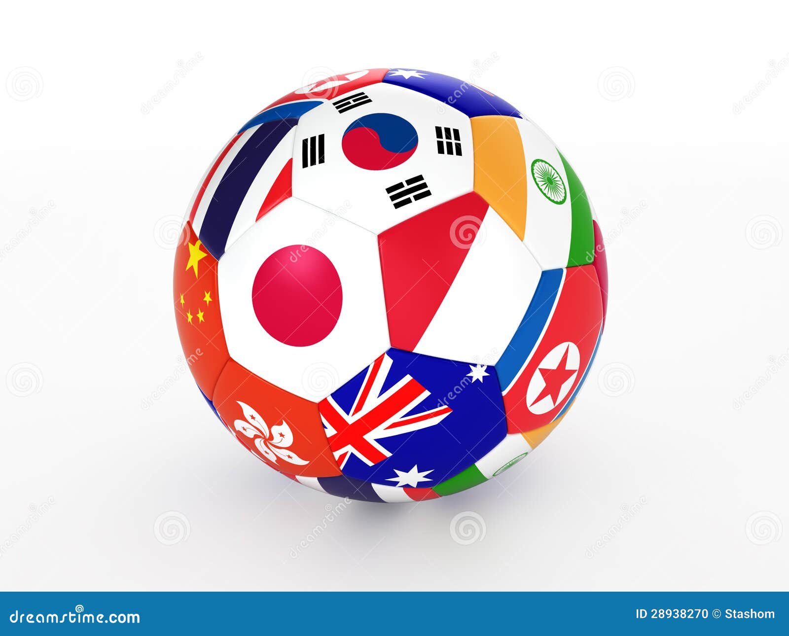Soccer Ball with Flags of the Asian Countries Stock Illustration ...