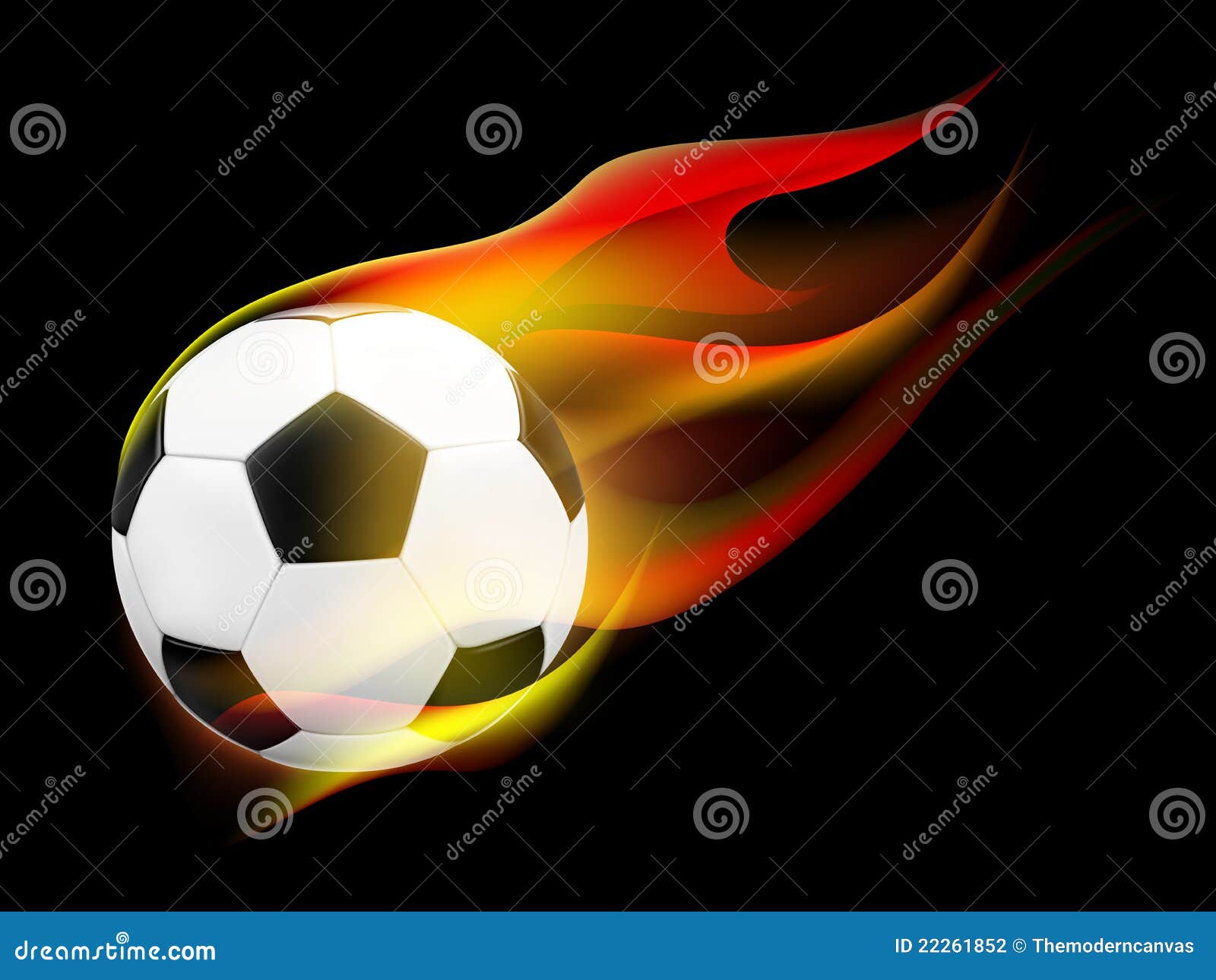 Soccer ball with Flames stock vector. Illustration of motion - 22261852