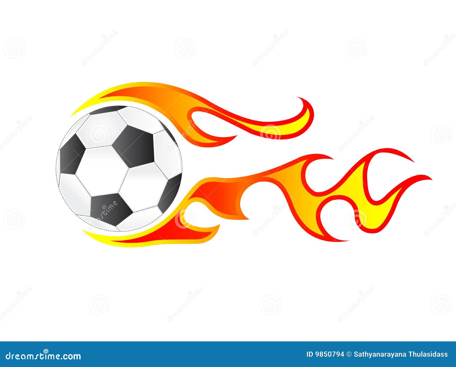 Soccer ball flames stock vector. Illustration of object - 9850794