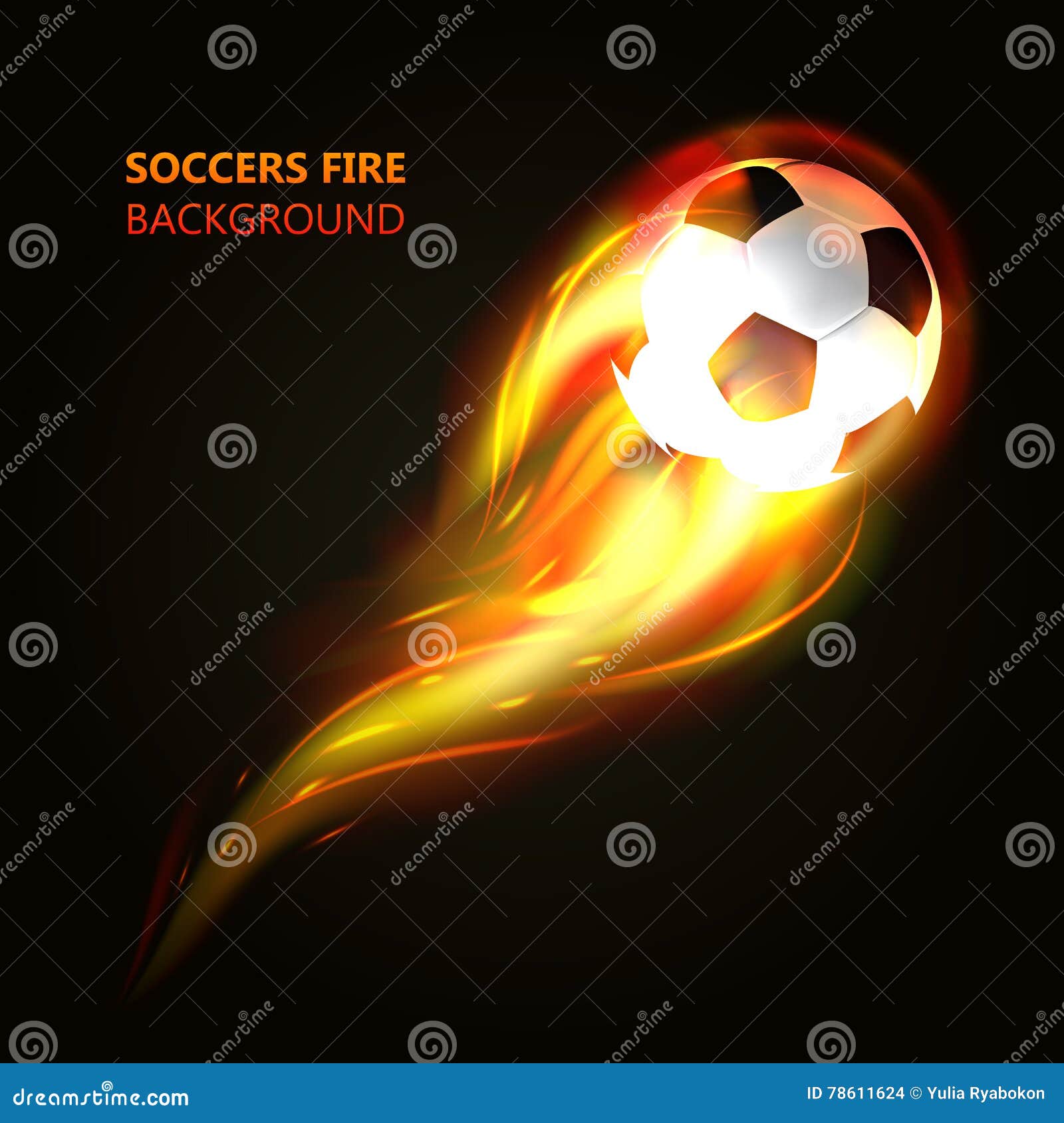 Soccer Ball in Flames Concept Stock Vector - Illustration of explosion ...