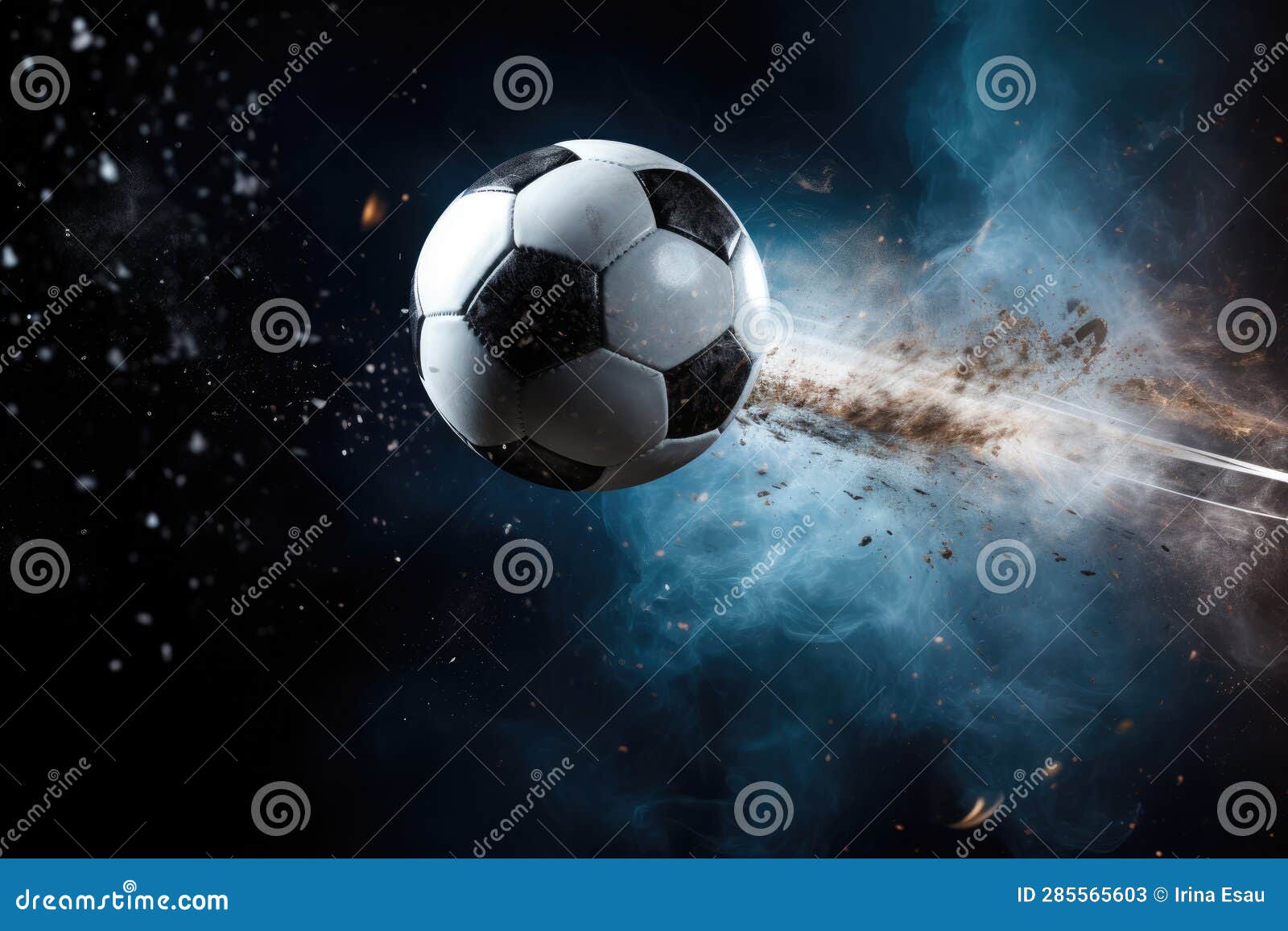 A Soccer Ball Flies and Leaves a Trail Stock Illustration ...
