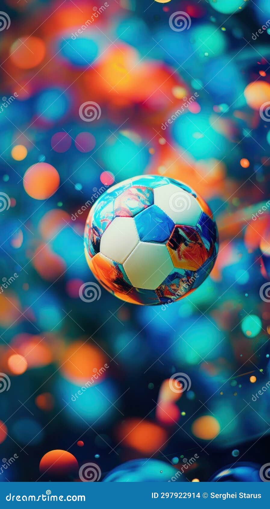 A Soccer Ball Floating in the Air, AI Stock Illustration - Illustration ...