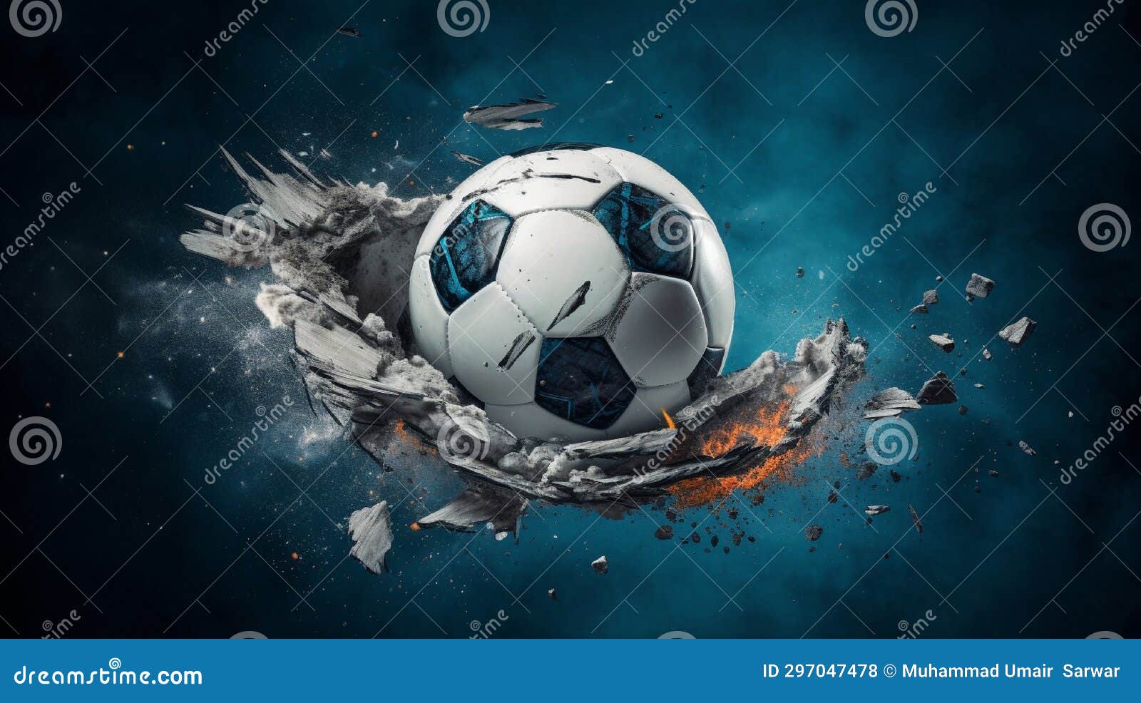 Digital Athlete in Outer Space Soccer Game Generated by AI Tool Stock ...