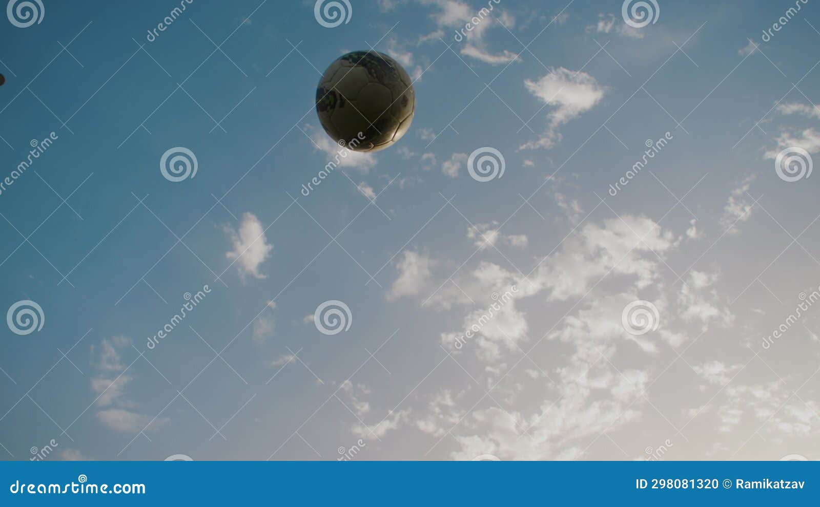 Soccer Ball Flying in the Air in Slow Motion Stock Footage - Video of ...