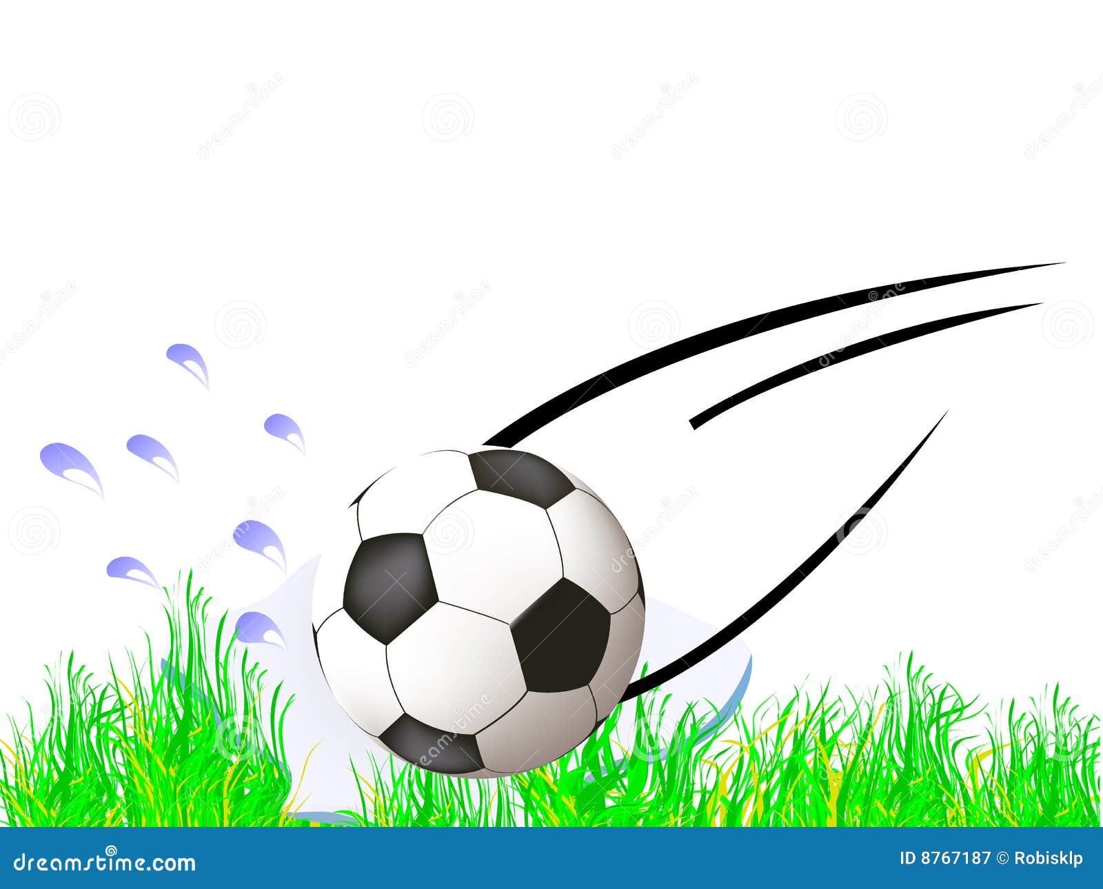 Soccer ball flying down stock vector. Illustration of green - 8767187