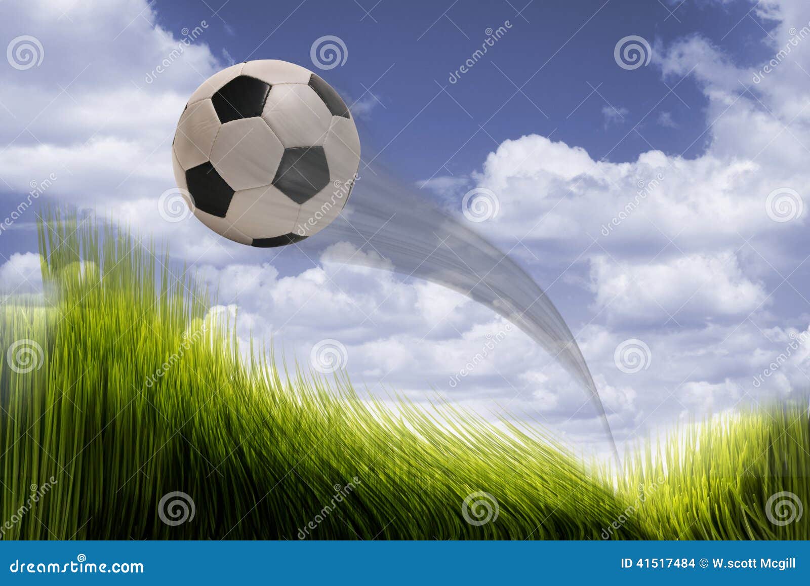 Soccer ball flying. stock photo. Image of ball, soccerball - 41517484
