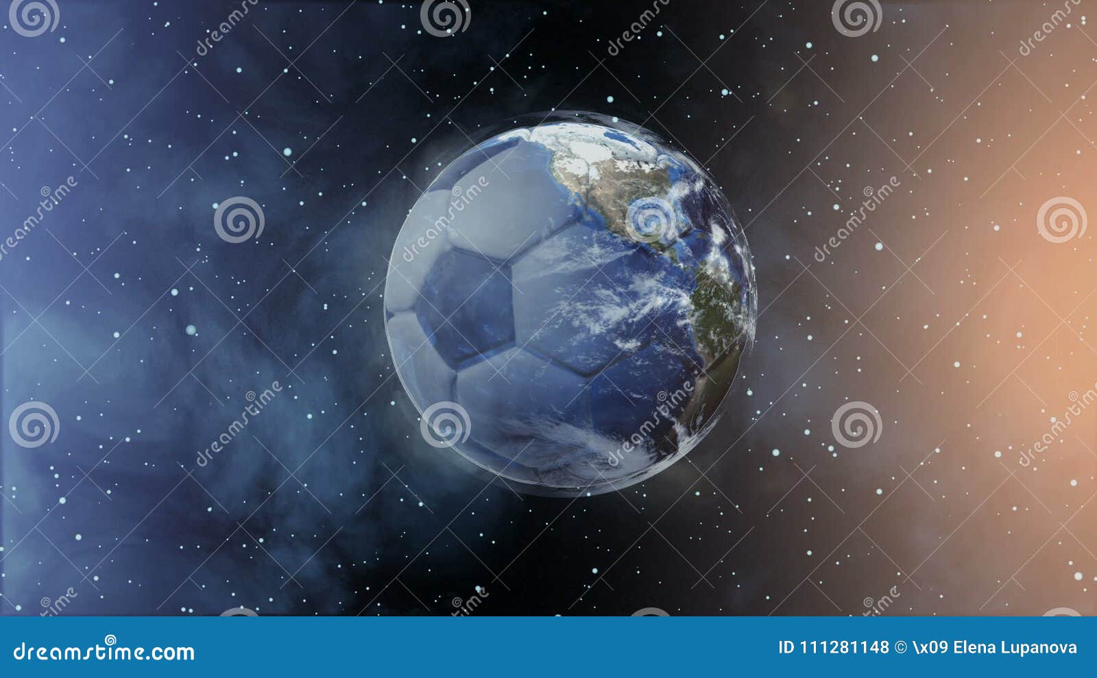 Soccer Ball in the Form of a Planet in Space,, Maps and Textures ...