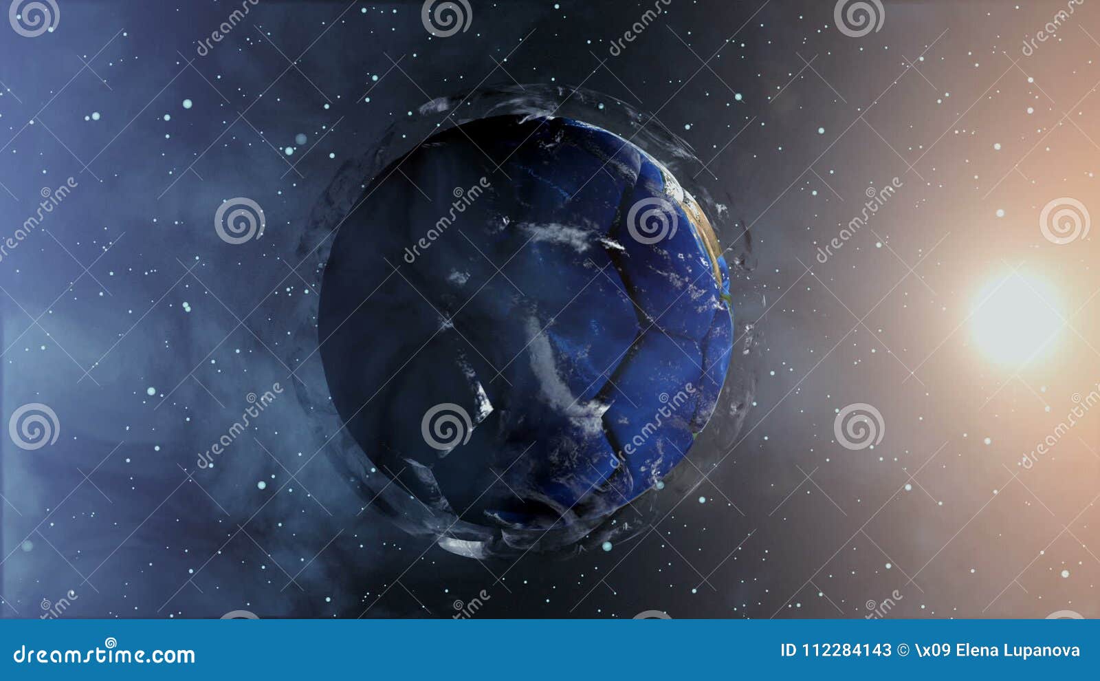 Soccer Ball in the Form of a Planet in Space,, Maps and Textures ...