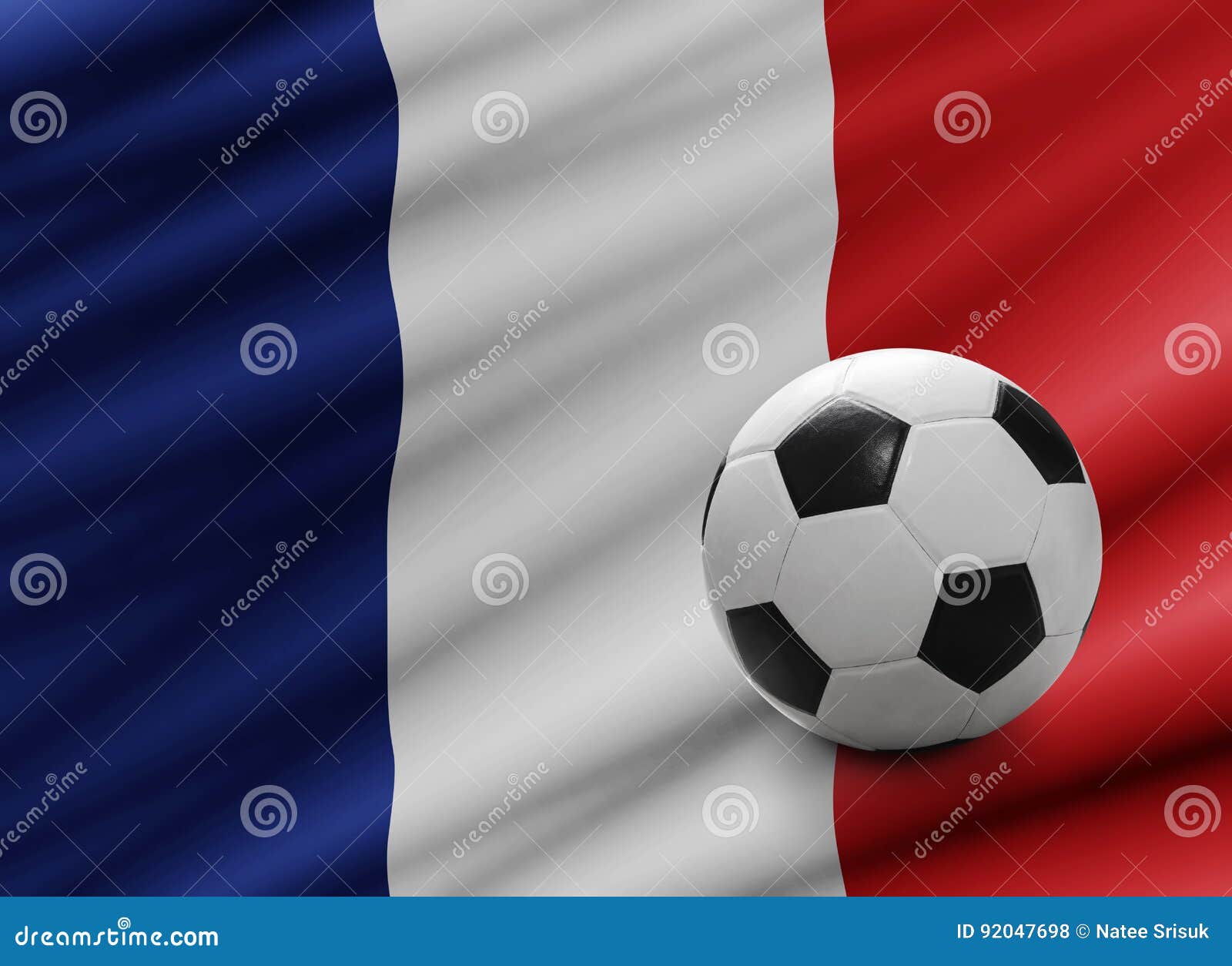 Soccer ball on France flag stock illustration. Illustration of sign ...