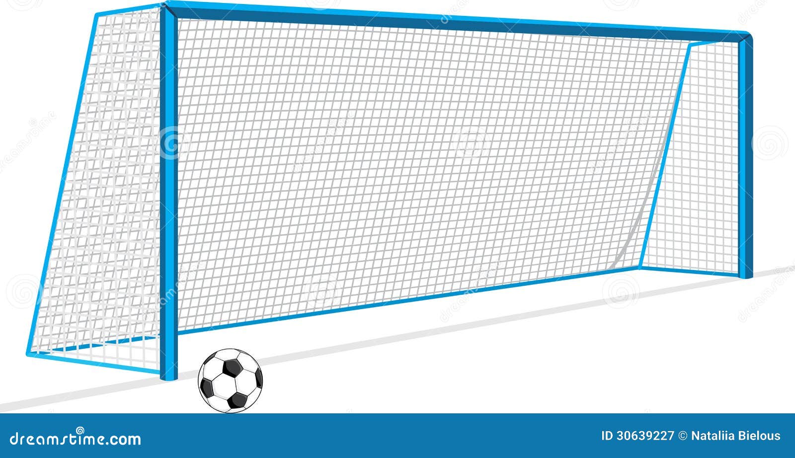 Soccer Ball and Gate Isolated on the White Stock Vector - Illustration ...