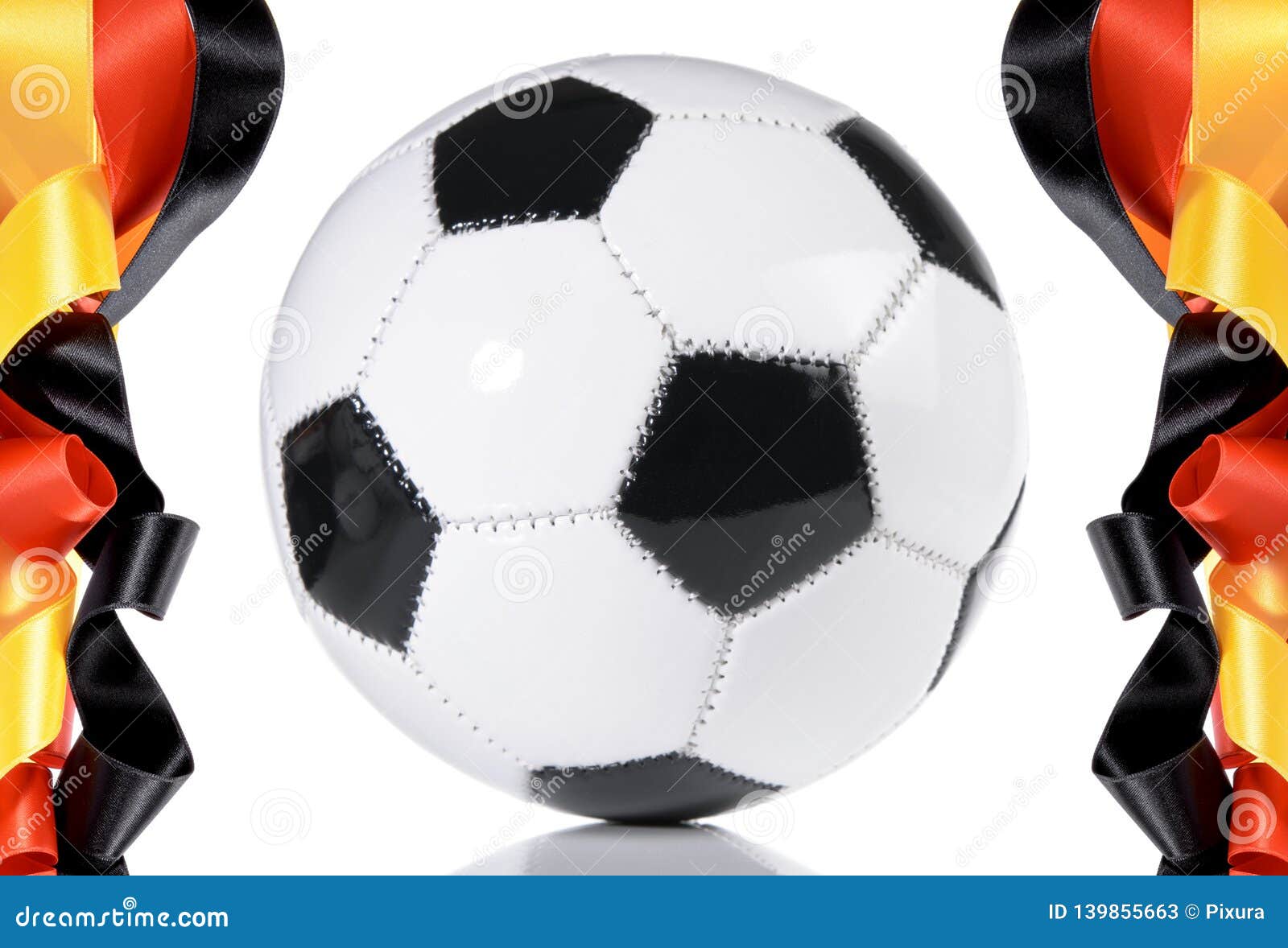 Soccer Ball with German Flag Banderole Stock Image - Image of message ...