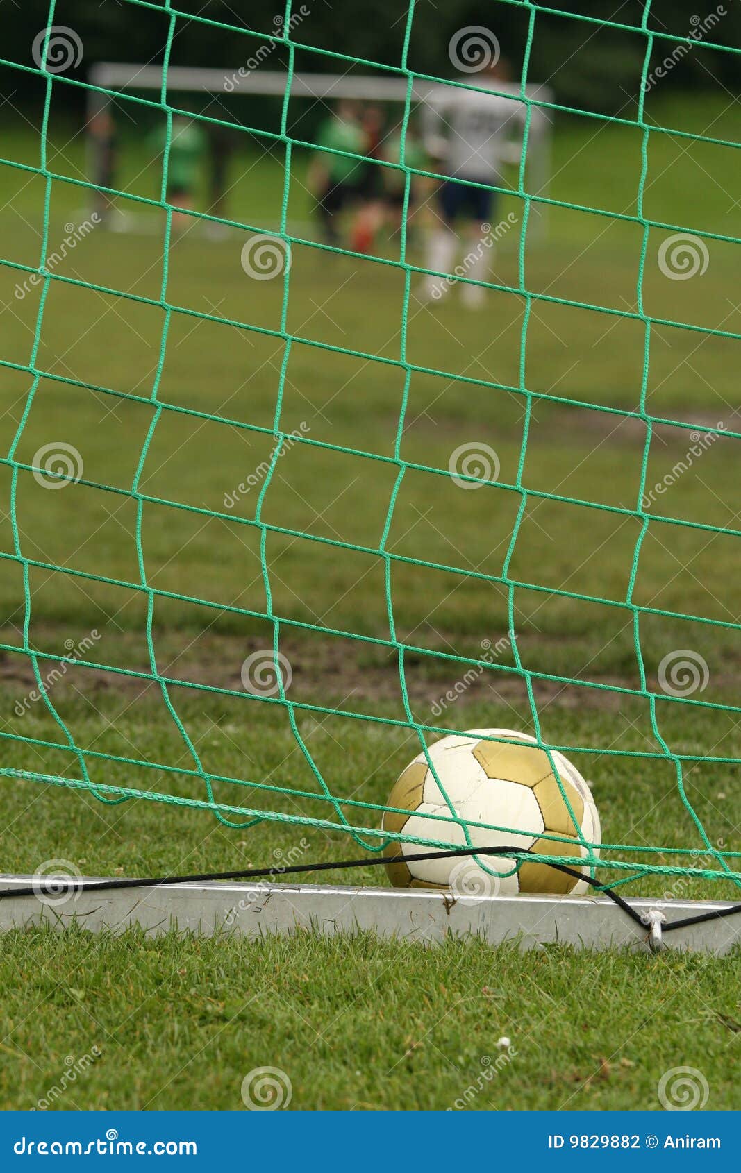 Soccer ball in goal stock photo. Image of goalkeeper, soccer - 9829882