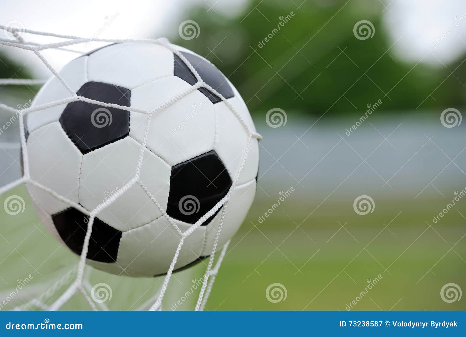 Soccer ball in goal stock image. Image of success, goal - 73238587