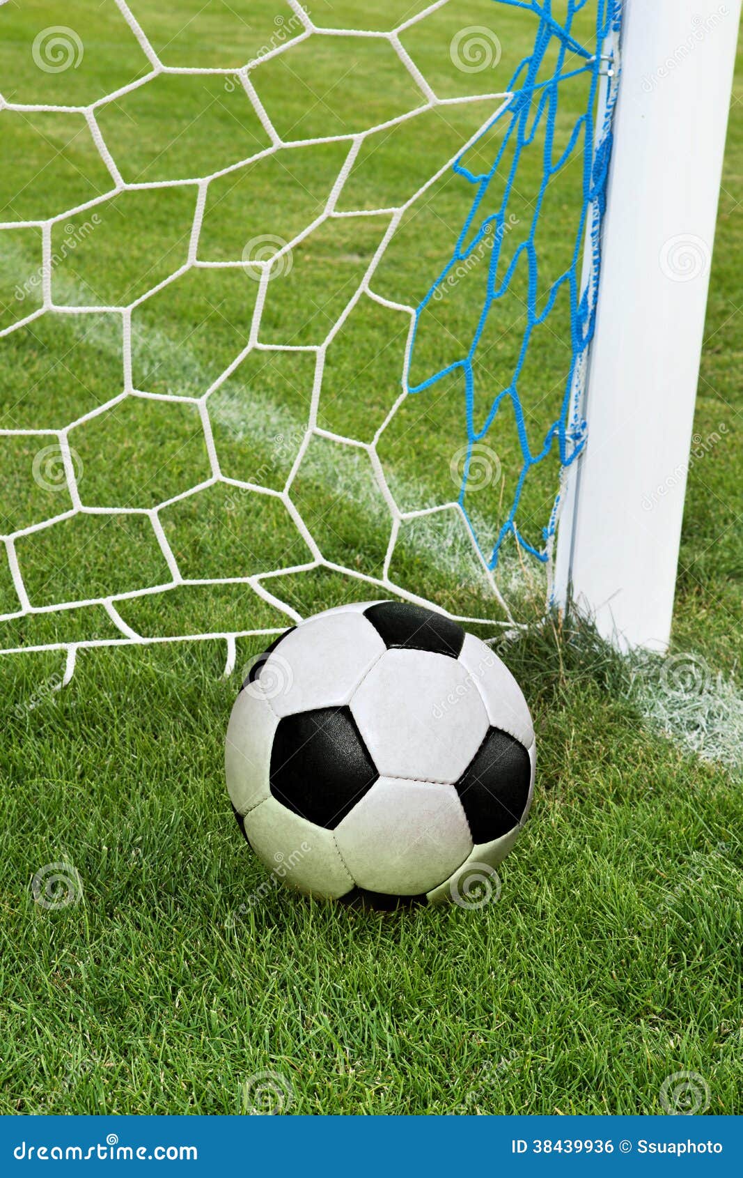 Soccer ball in goal net stock photo. Image of ground - 38439936