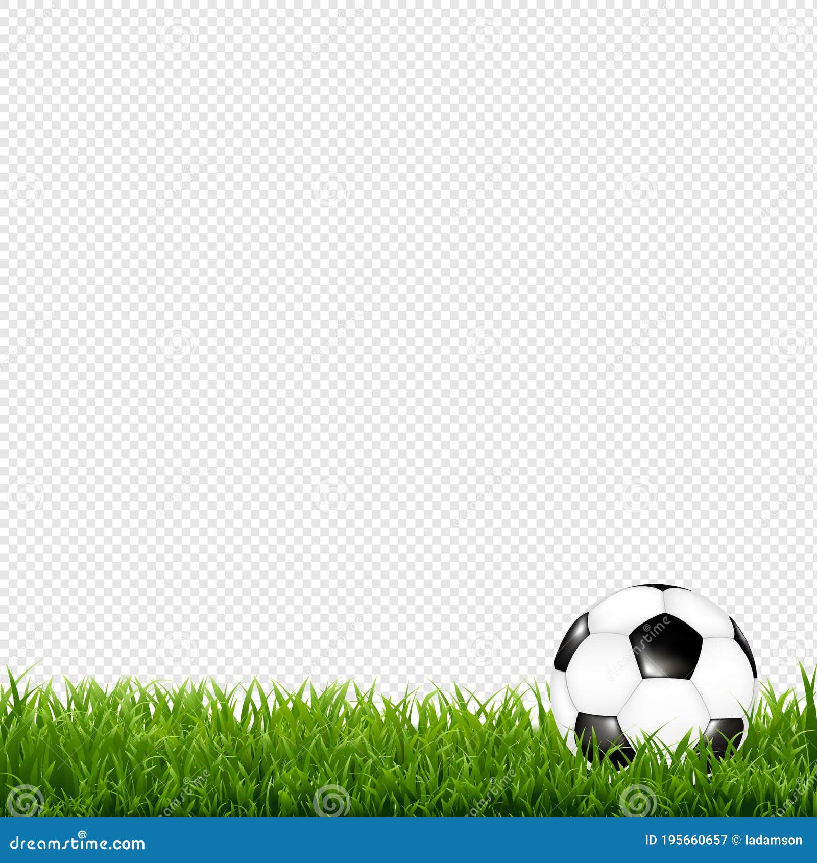 Soccer Ball With Grass Border Transparent Background Cartoon Vector ...