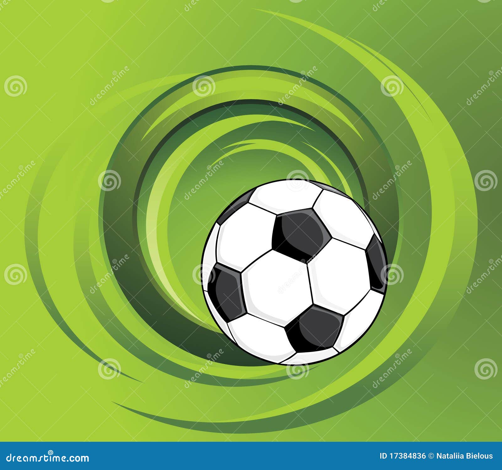 Soccer Ball On The Green Background Stock Vector - Illustration of ...