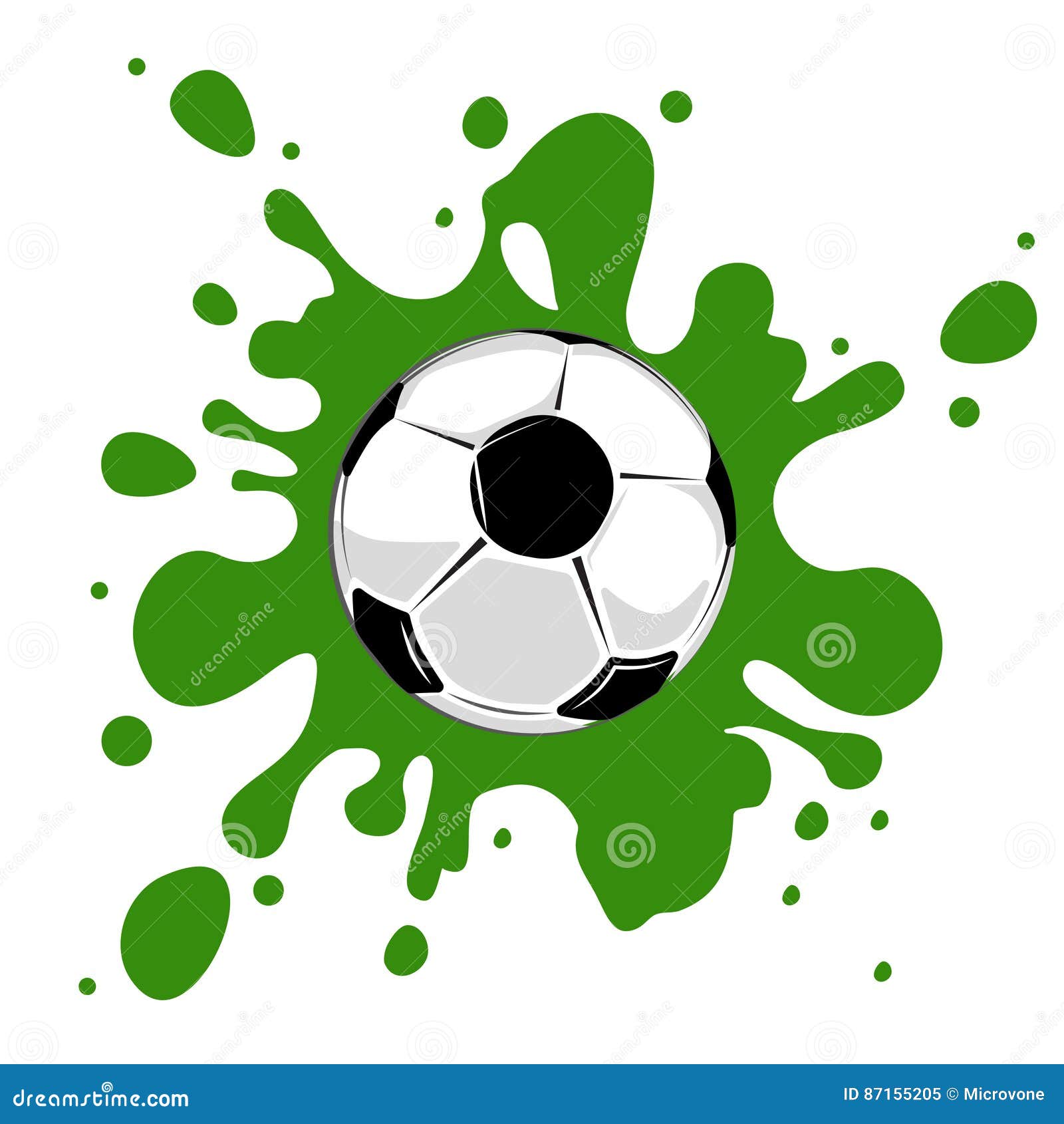 Soccer Ball Green Splatter Vector Illustration Stock Vector ...