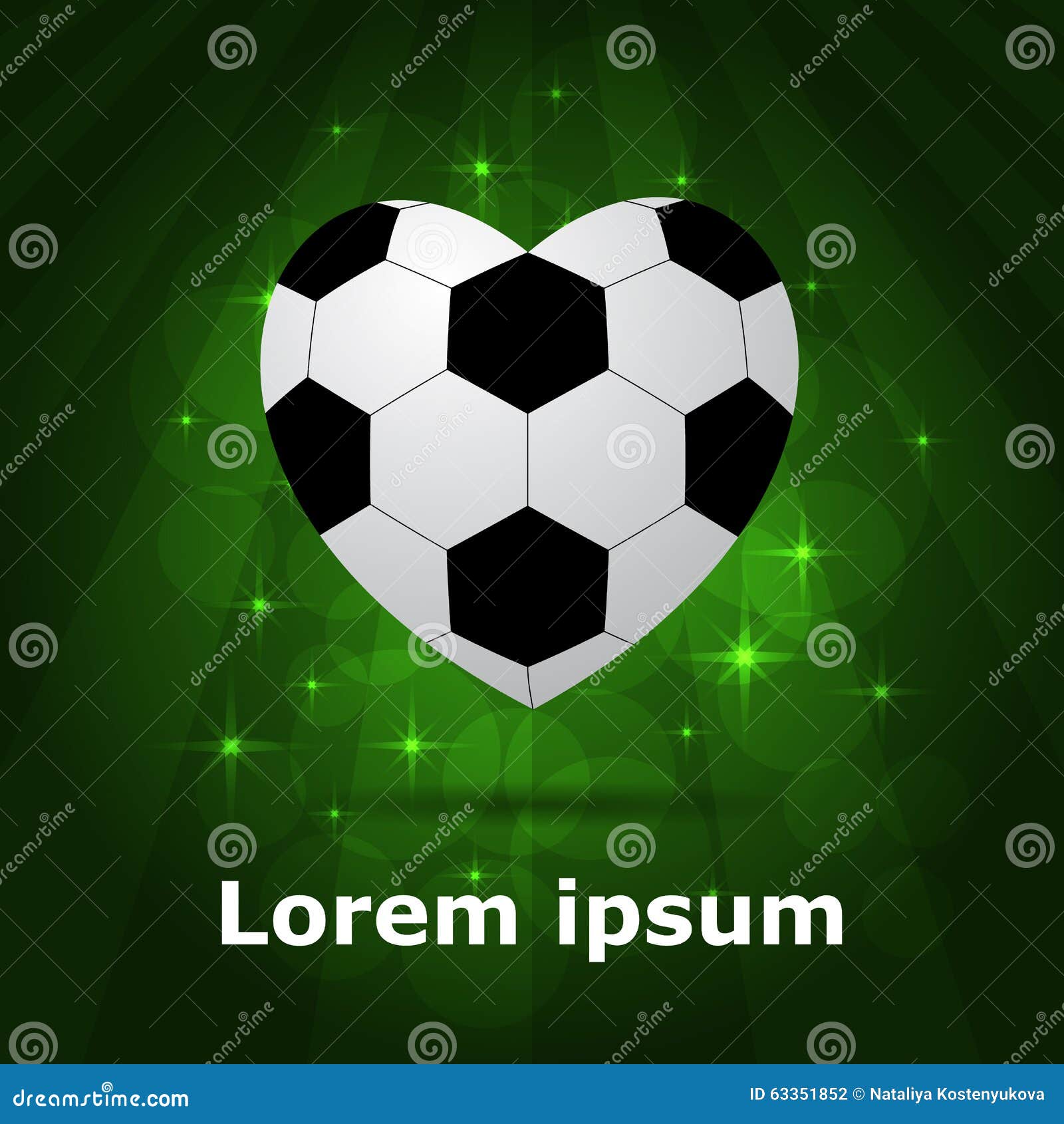 Soccer ball heart stock vector. Illustration of goal - 63351852