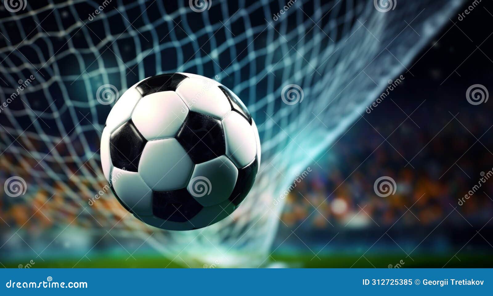 Soccer Ball Hitting the Back of the Net Stock Illustration ...