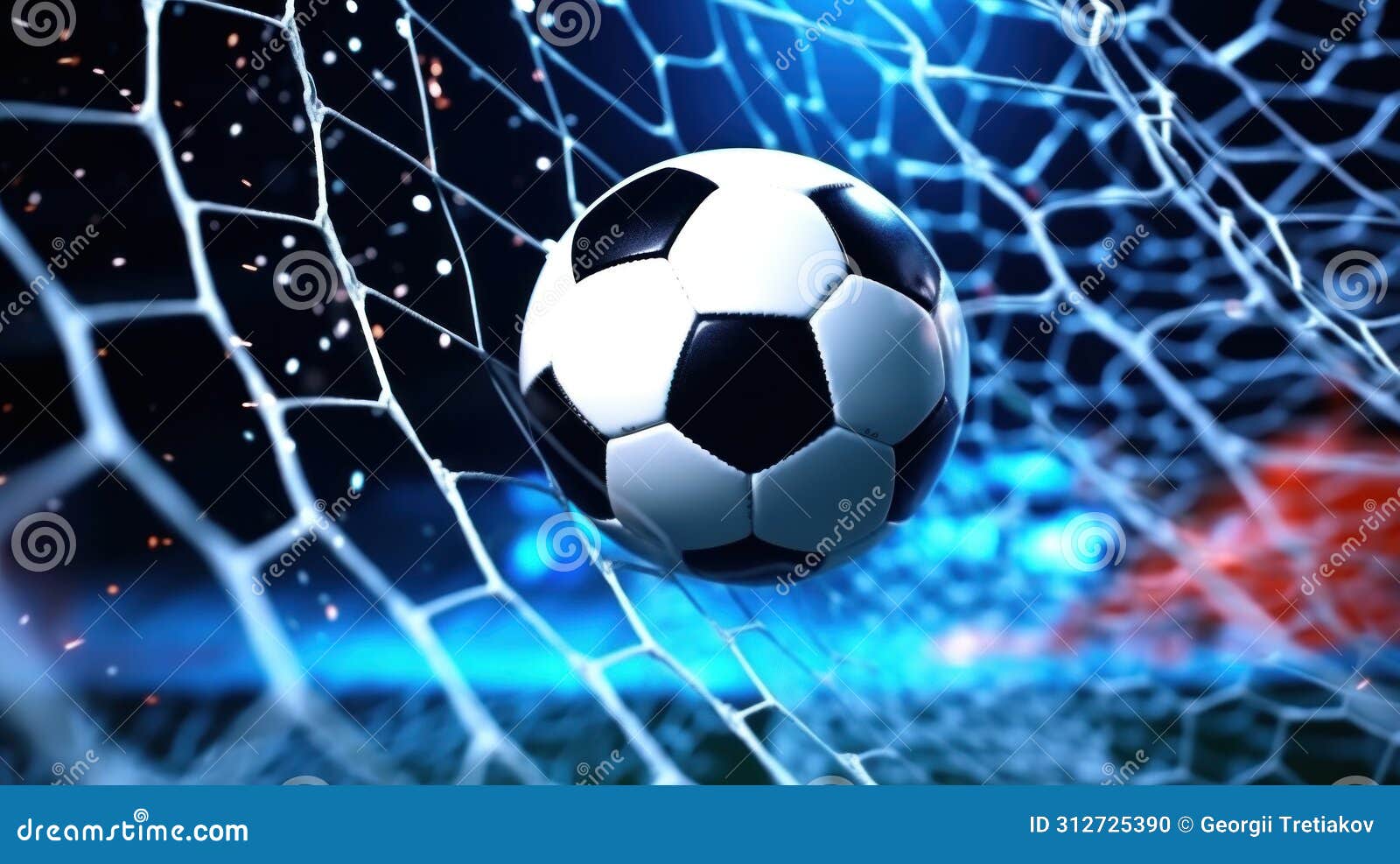 Soccer Ball Hitting the Back of the Net Stock Illustration ...
