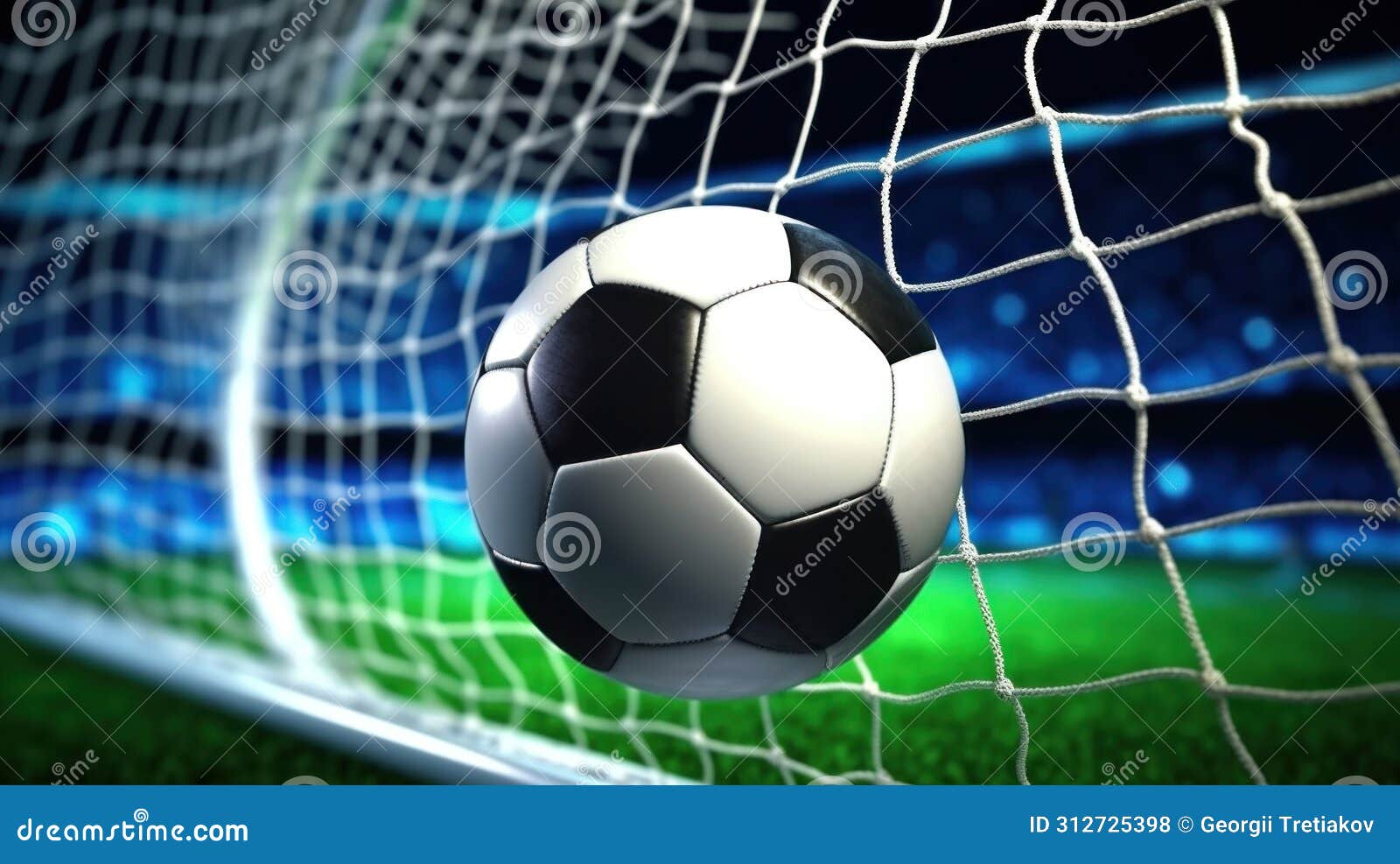 Soccer Ball Hitting the Back of the Net Stock Illustration ...