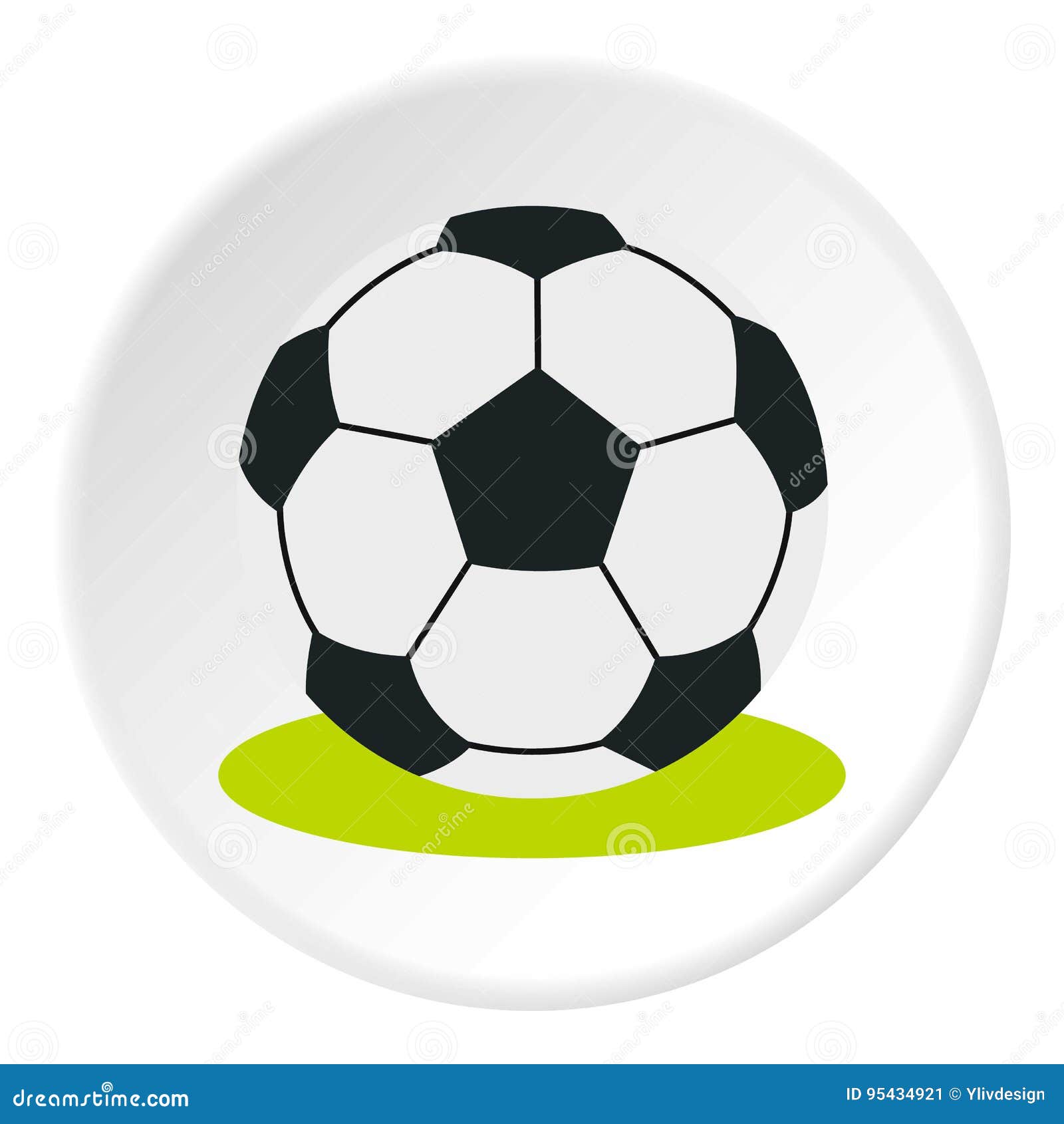 Soccer ball icon circle stock vector. Illustration of leisure - 95434921