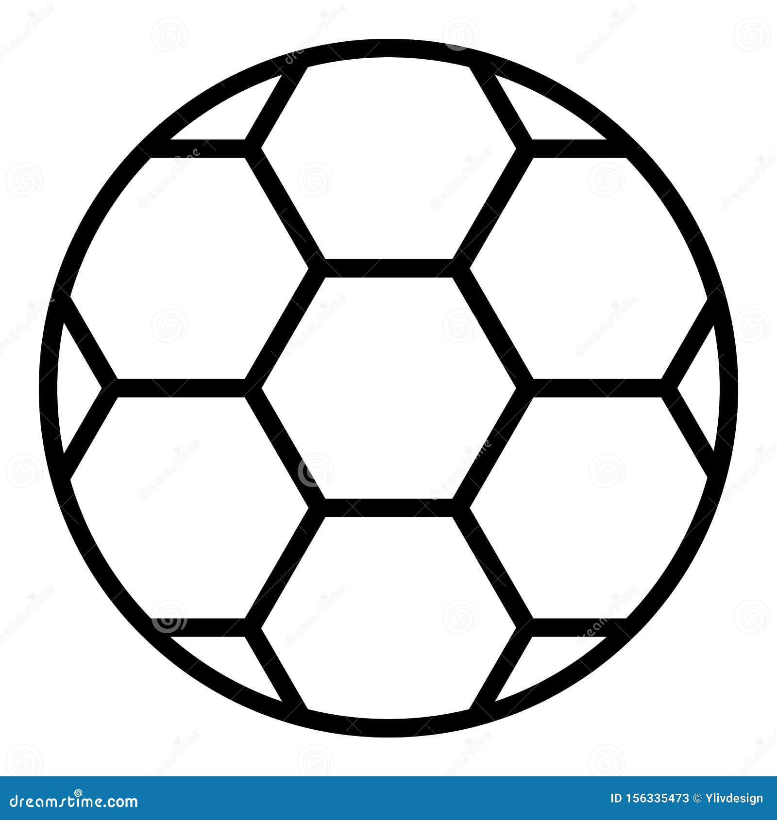 Soccer Ball Icon, Outline Style Stock Vector - Illustration of graphic ...