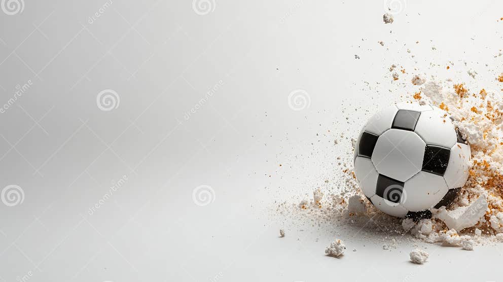 Soccer Ball Impact with Exploding Debris Stock Illustration ...