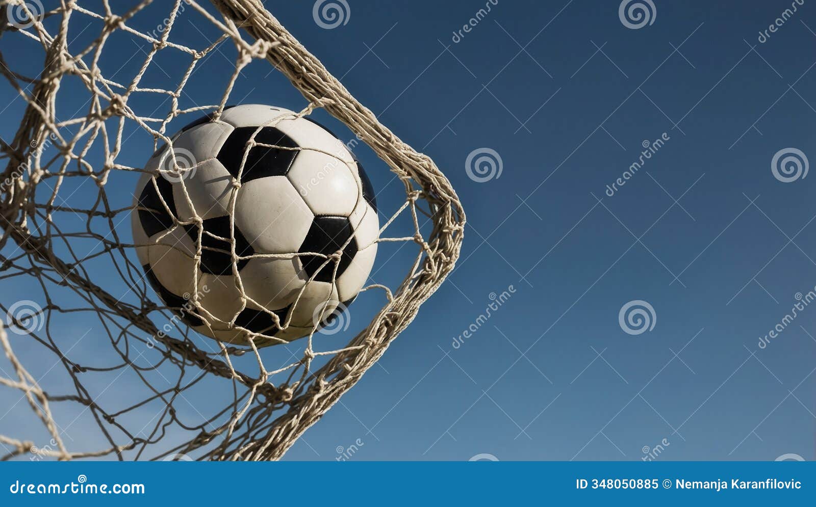 Soccer Ball Inside Goal Net with No Players Visible Stock Illustration ...