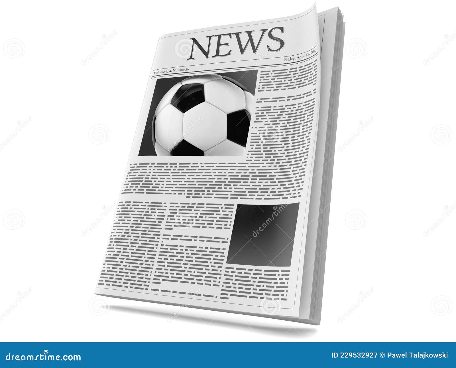 Soccer Ball Inside Newspaper Stock Illustration - Illustration of ...