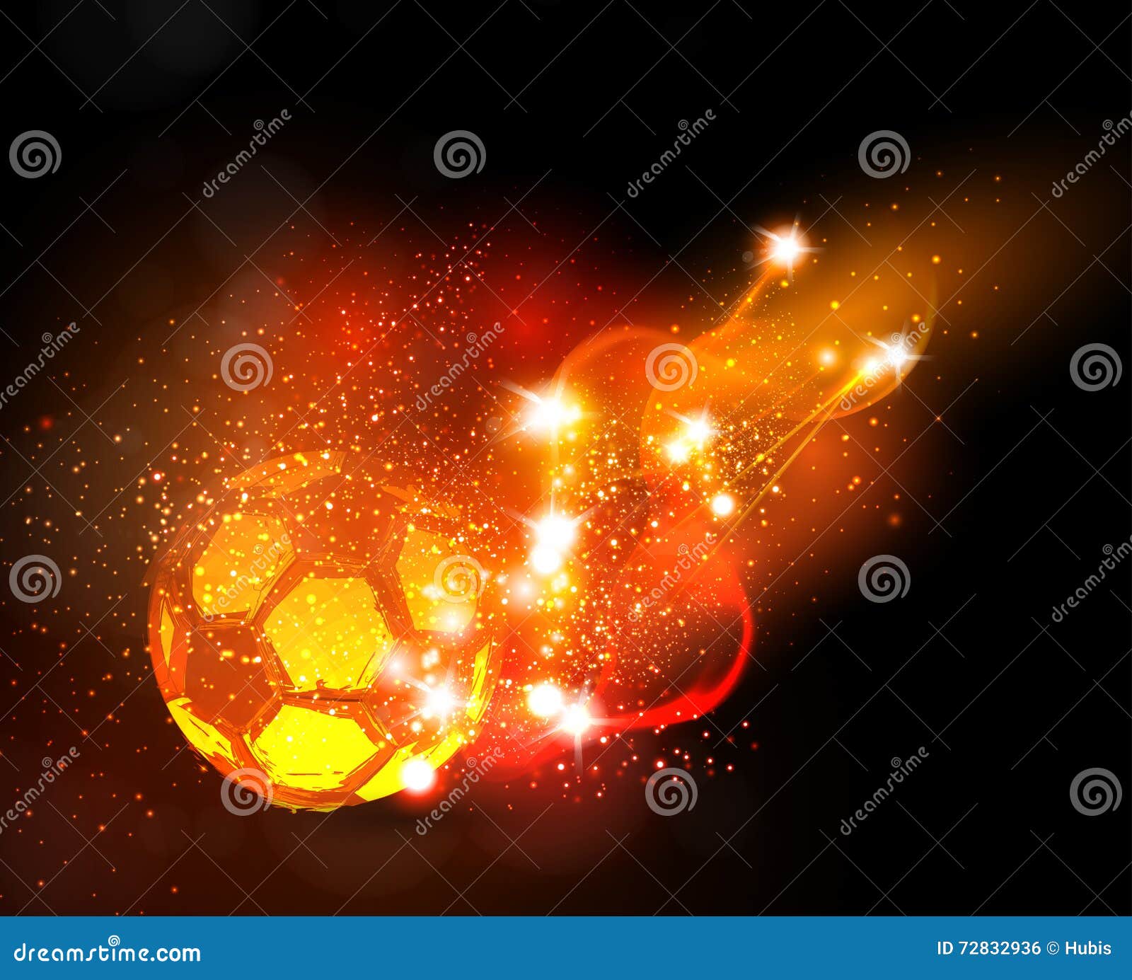 Soccer ball light banner stock vector. Illustration of flame - 72832936